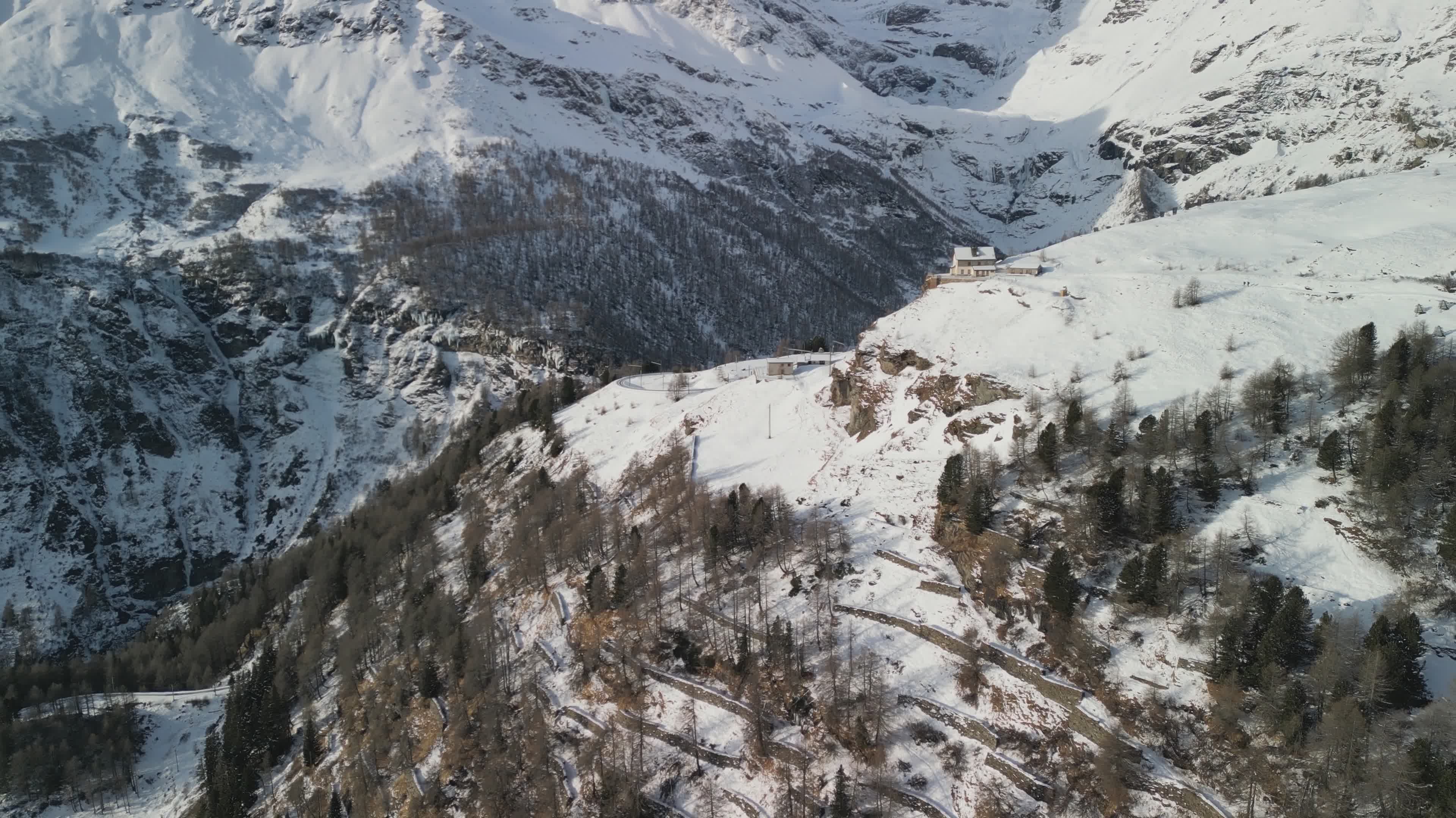 Stunning Aerial View of Alpine Winter Landscape Free Stock Video ...
