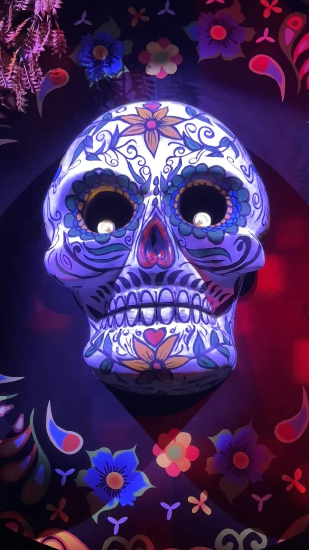 Art Vibrant Du Crâne Du Día De Los Muertos · Vidéo gratuite