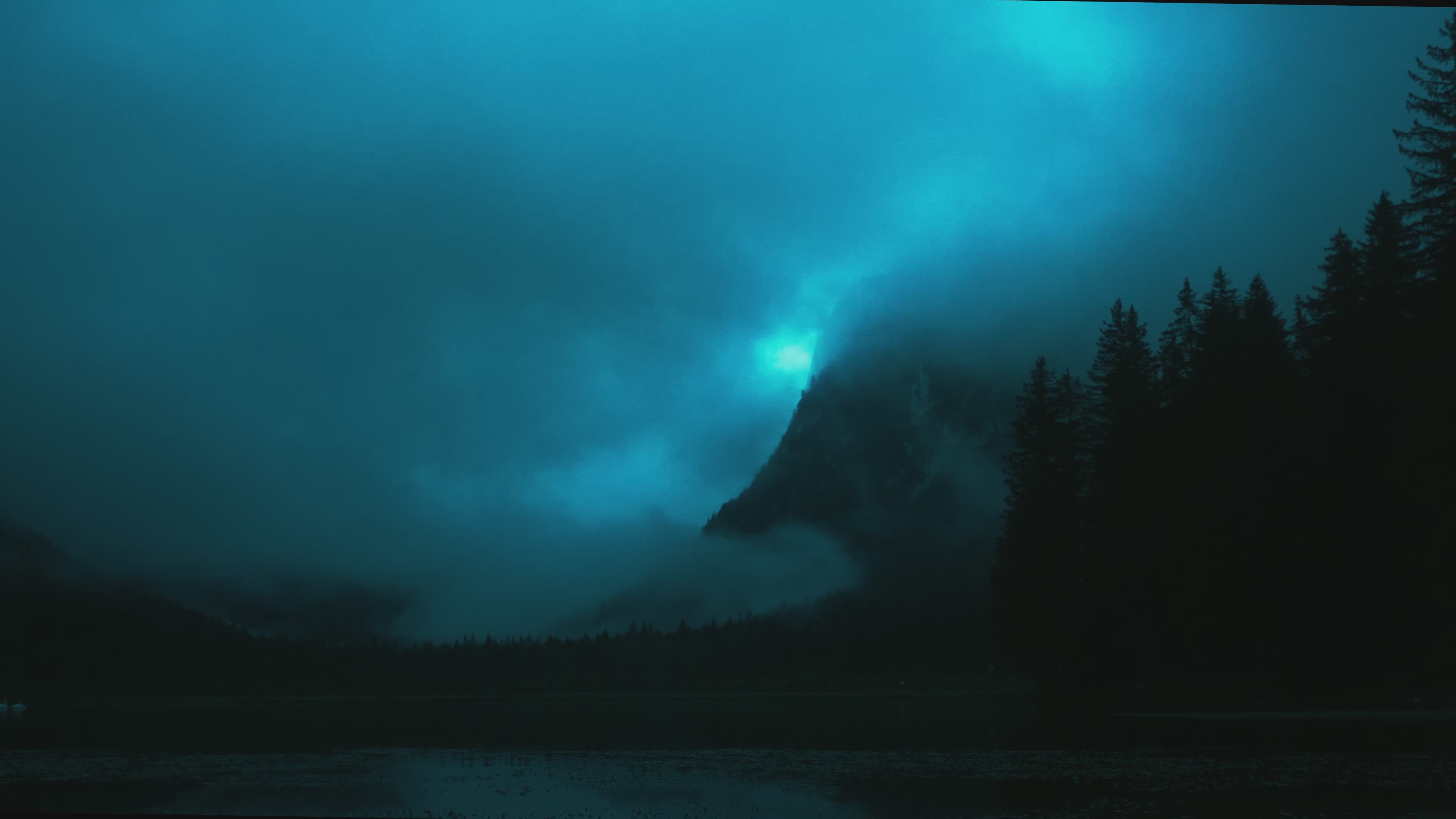 Dramatic Foggy Mountain Landscape at Dawn Free Stock Video Footage ...