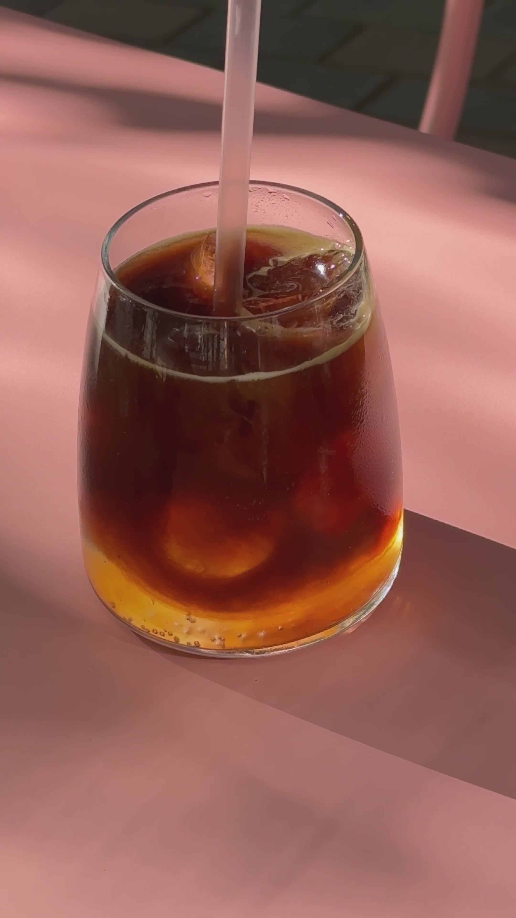 Refreshing Iced Coffee in Sunlit Café Free Stock Video Footage, Royalty ...