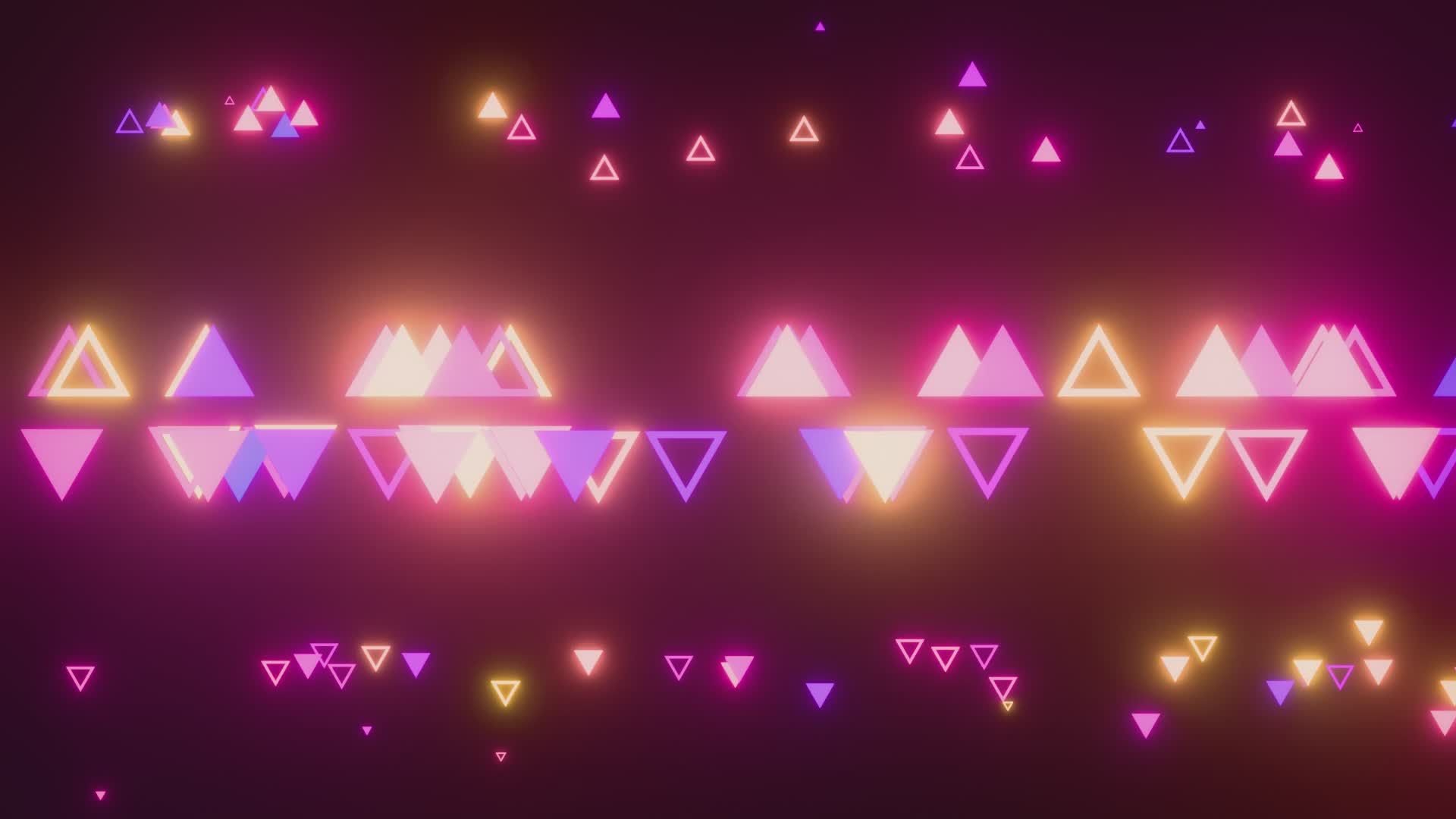 Vibrant Neon Triangle Animation Sequence Free Stock Video Footage ...