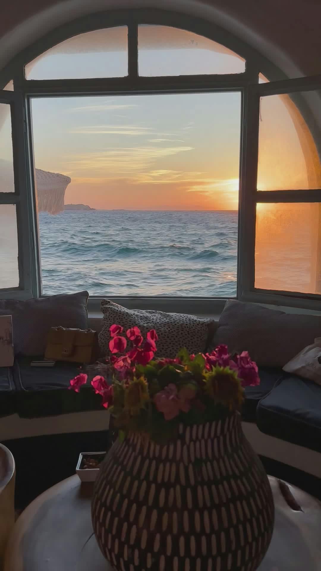 Stunning Ocean Sunset View Through Window Free Stock Video Footage ...