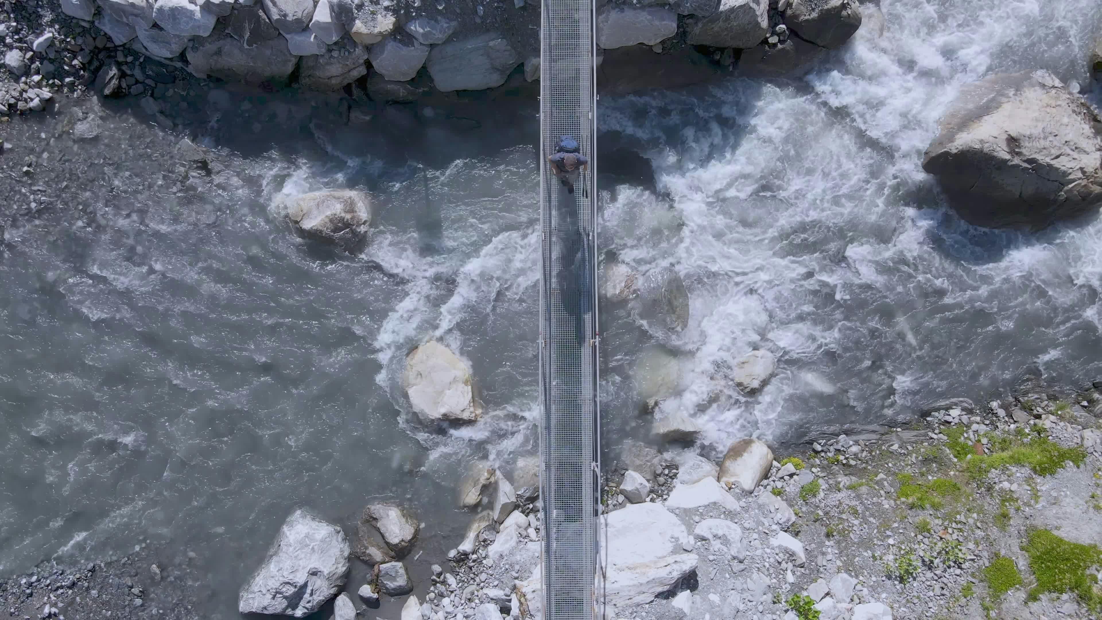 Scenic Aerial View of Mountain Bridge Crossing Free Stock Video Footage ...