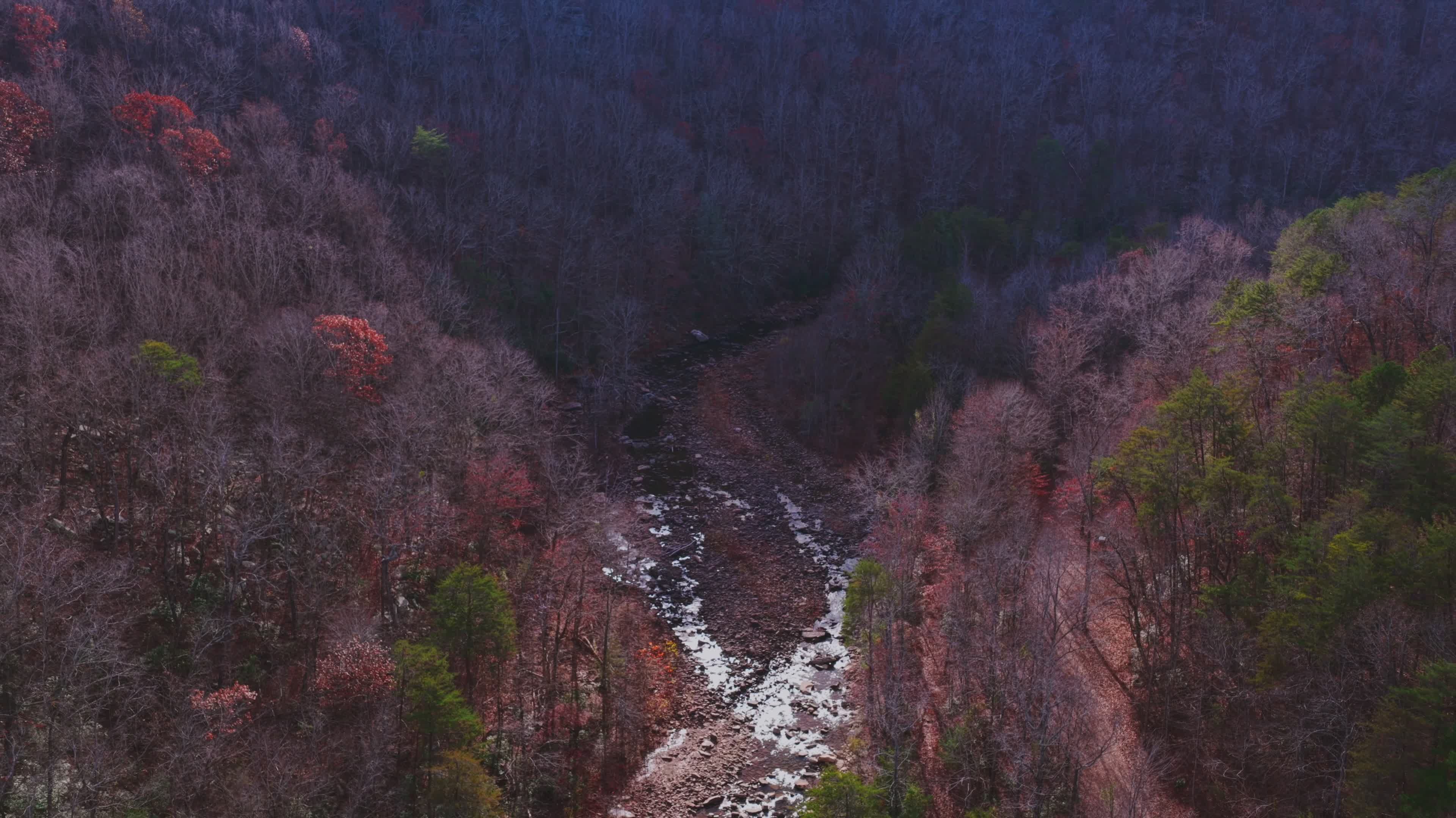 Scenic Aerial View of Autumn Creek in Tennessee Free Stock Video ...