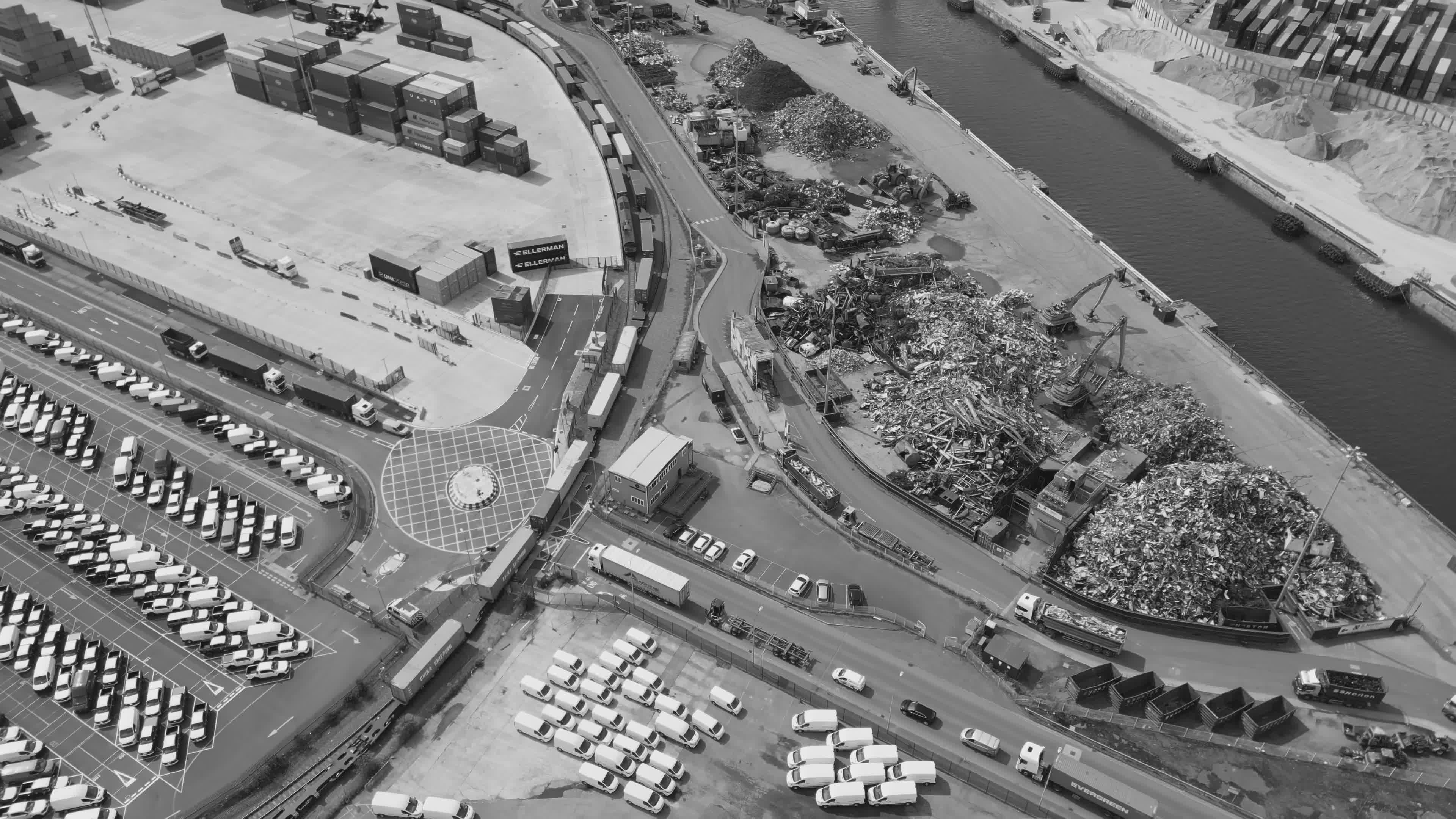 Aerial View of Industrial Harbor and Port Free Stock Video Footage ...