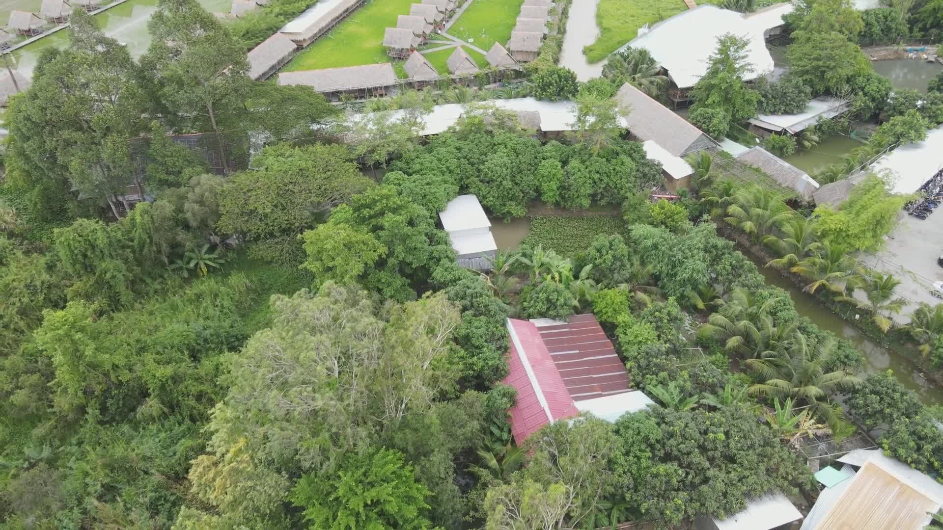 Aerial View of Lush Green Village Landscape Free Stock Video Footage ...