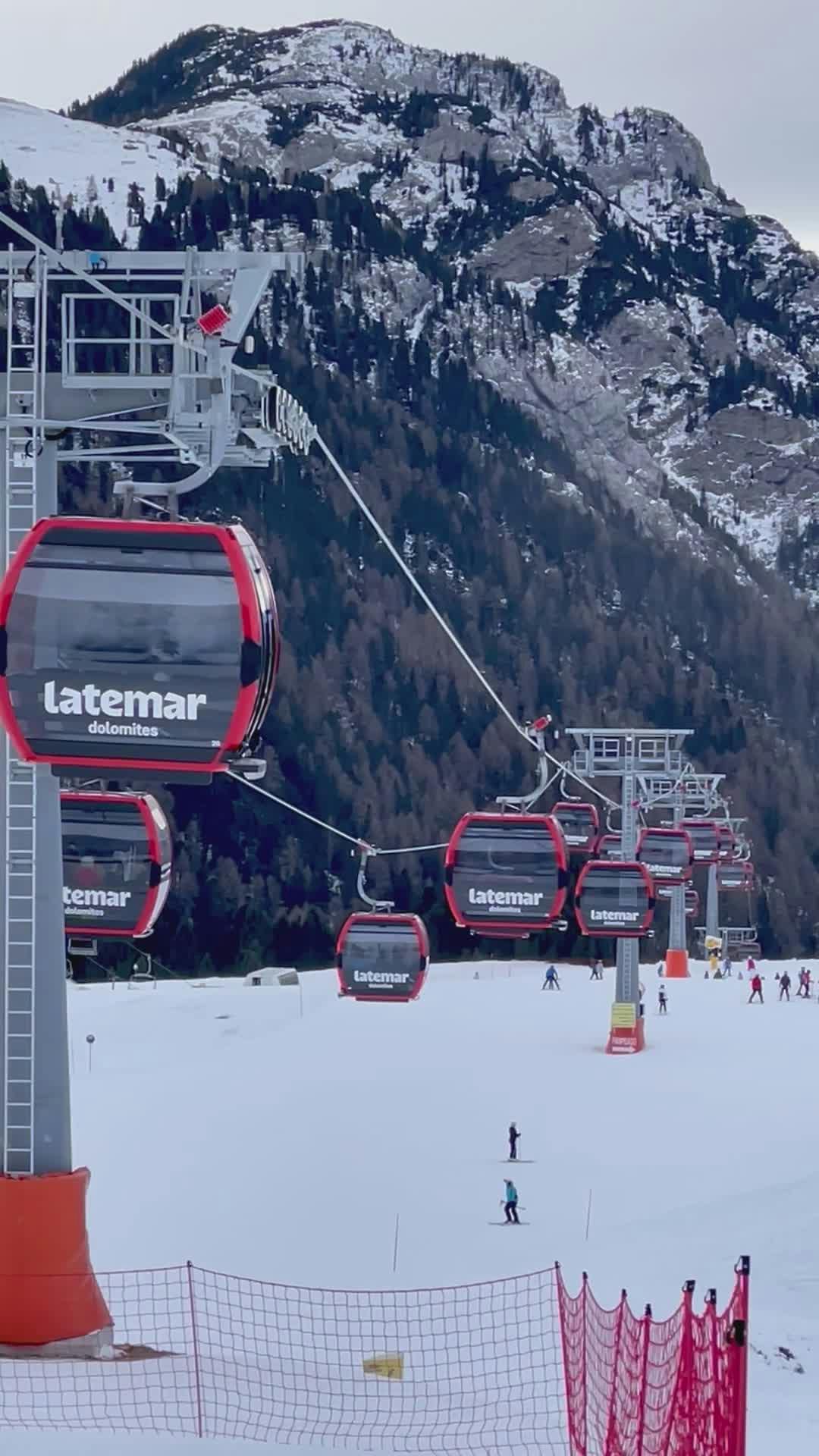 Scenic Cable Cars in Snowy Latemar Mountains Free Stock Video Footage ...