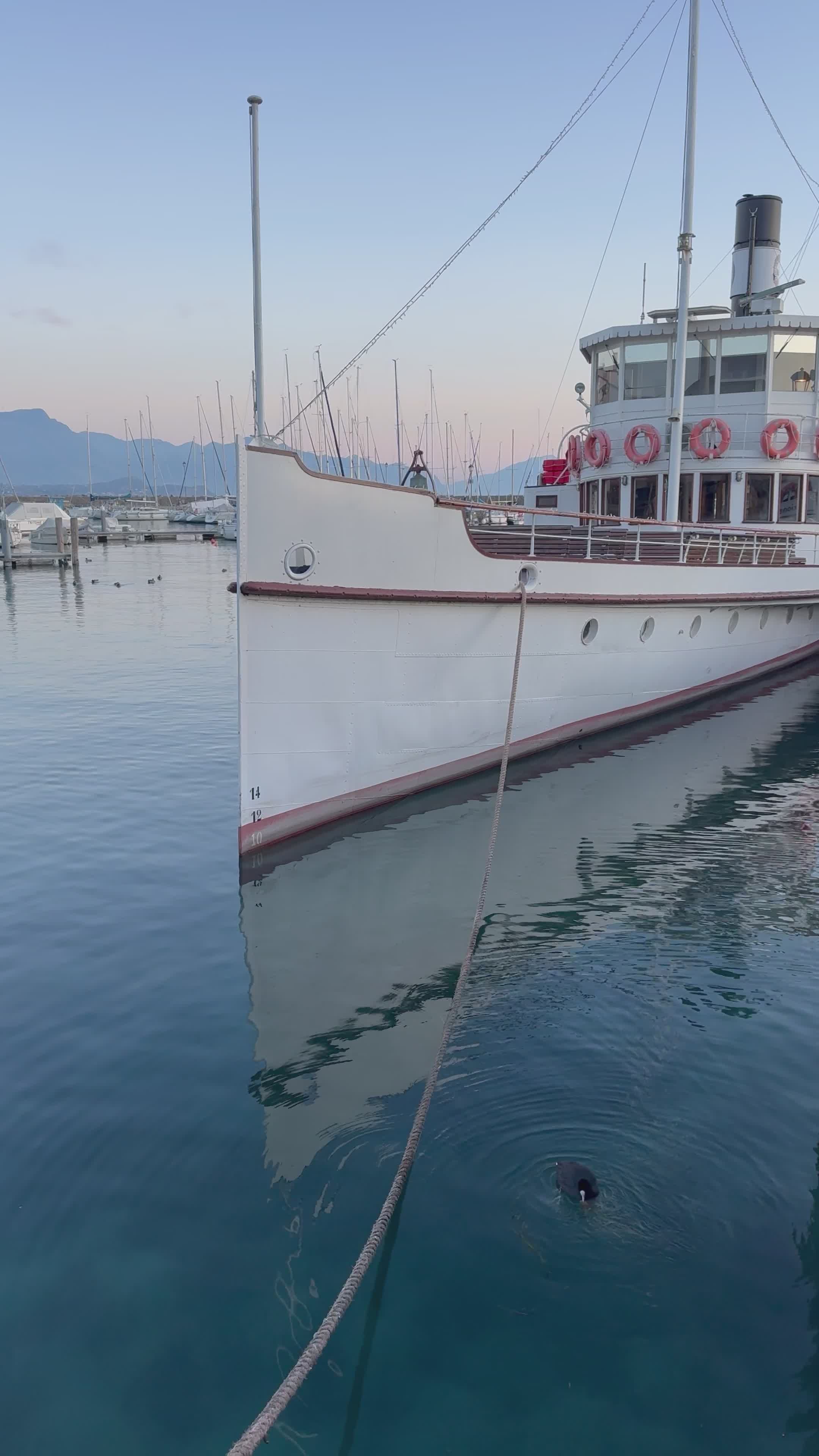 Calm Boat Docked in Serene Waters at Sunset Free Stock Video Footage ...