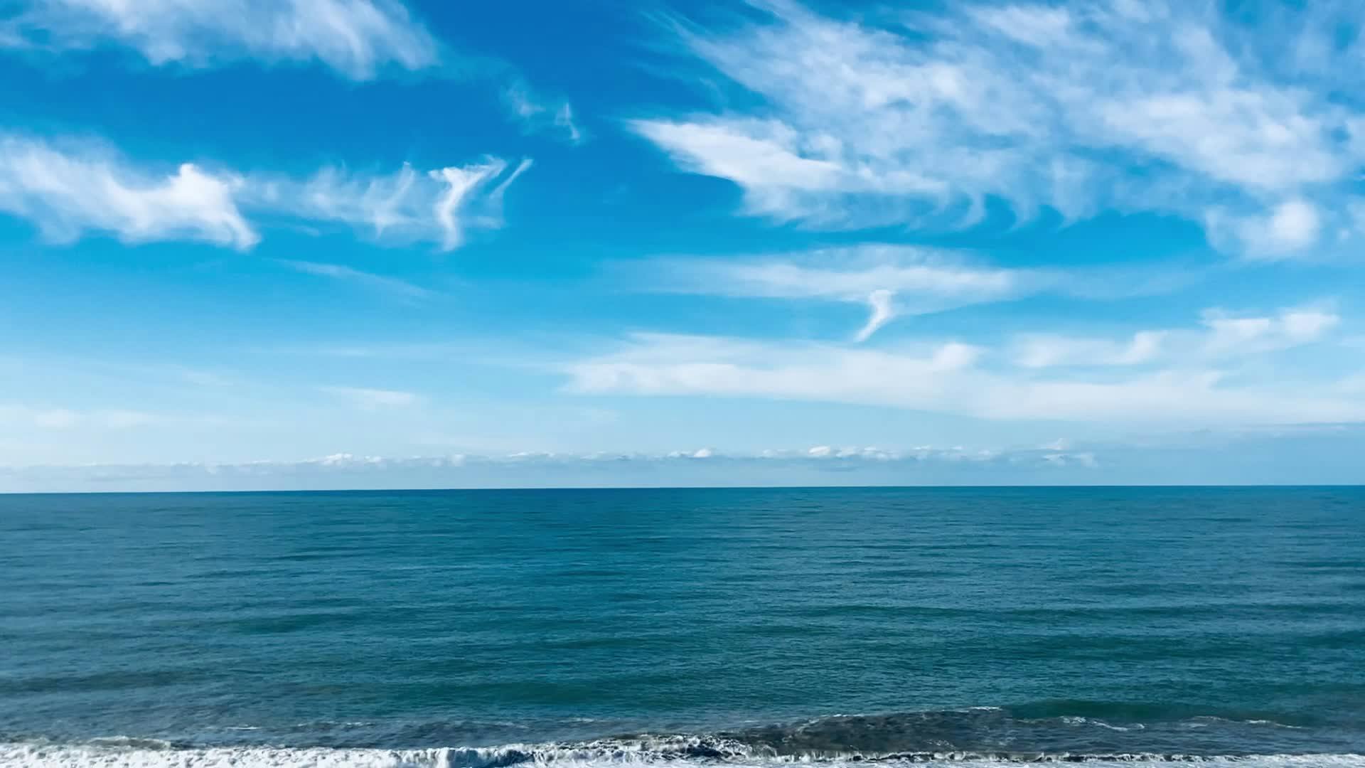 Serene Ocean Waves Against Blue Sky Free Stock Video Footage, Royalty ...