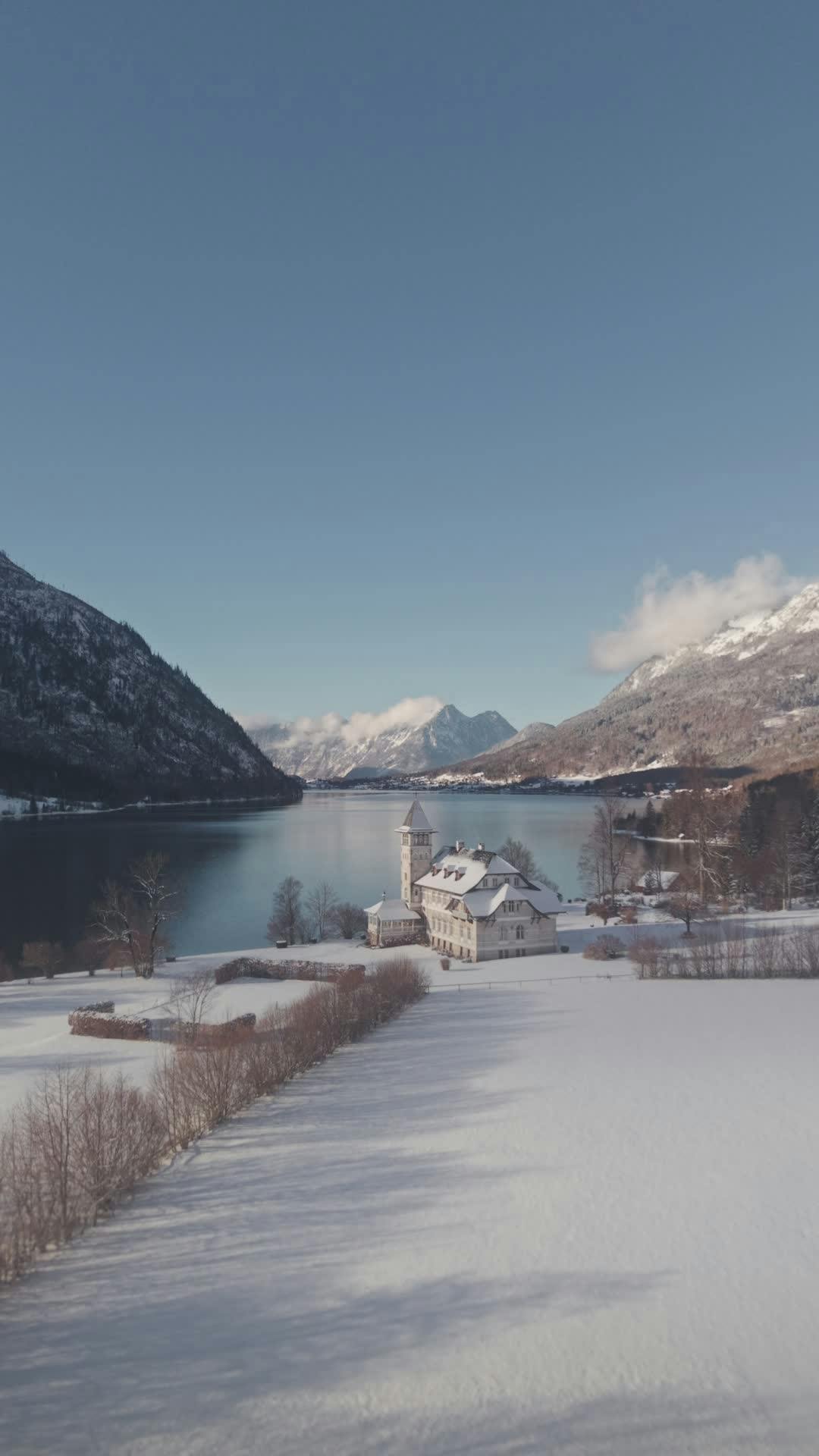 Breathtaking Winter Mountain Lake View Free Stock Video Footage ...