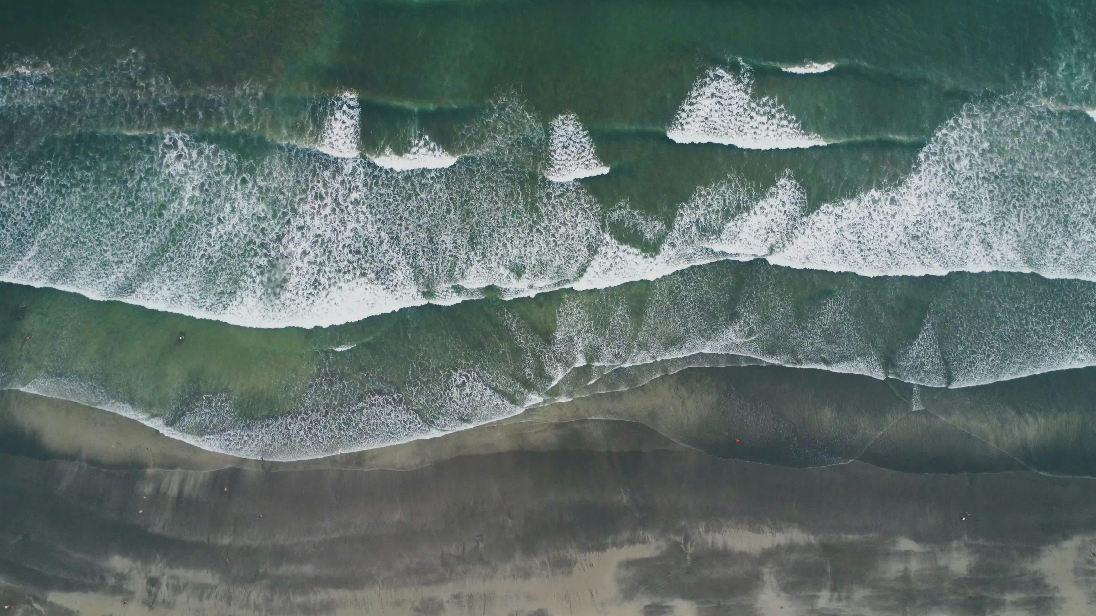 Stunning Aerial View of Ocean Waves Crashing on Shore Free Stock Video ...