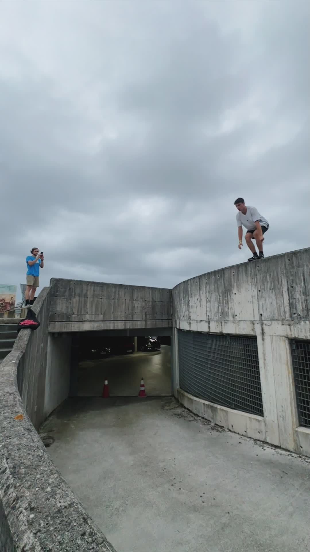 Dynamic Parkour Jump Over Urban Structure Free Stock Video Footage ...