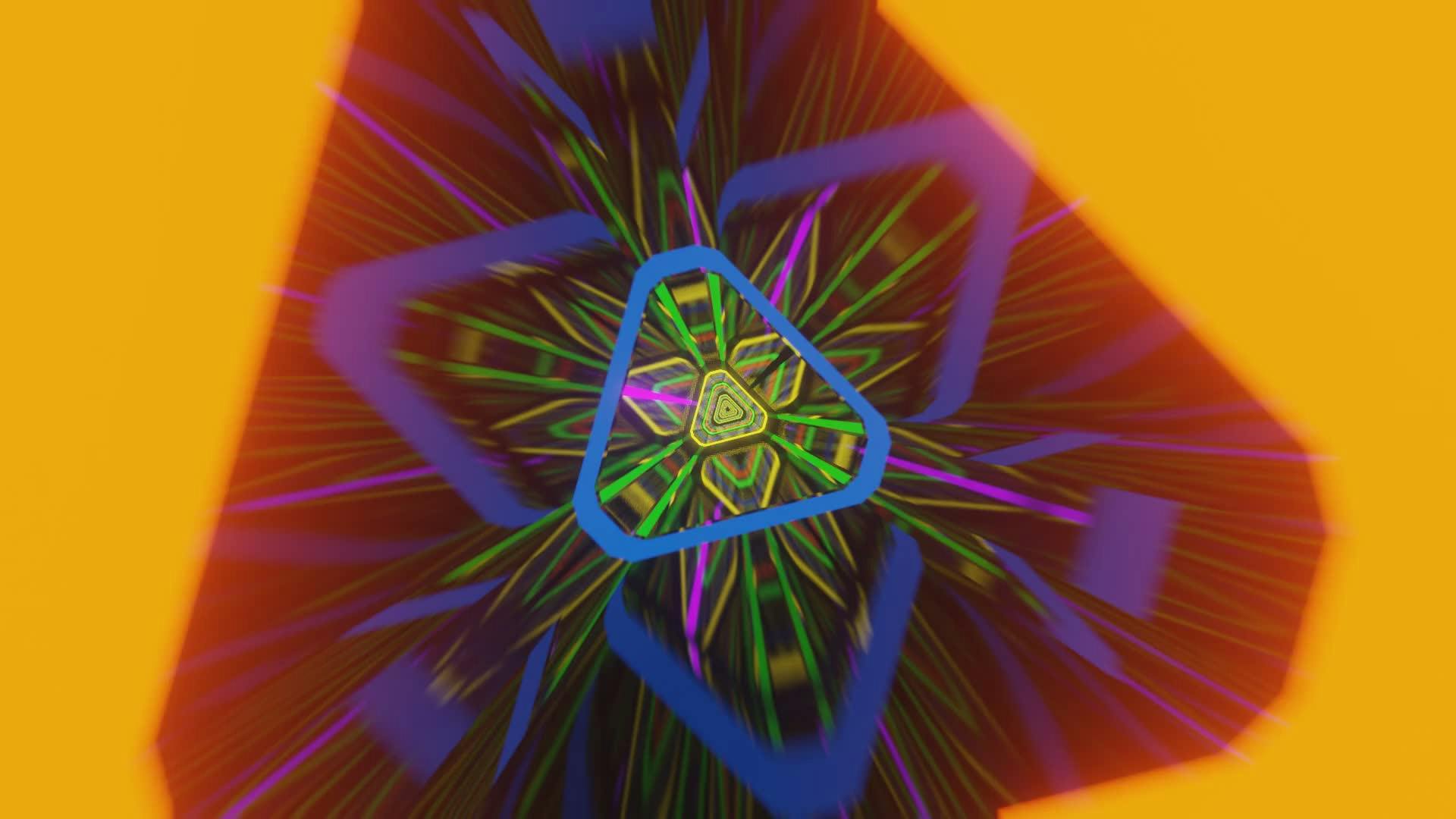 Vibrant Abstract Triangle Tunnel Animation Free Stock Video Footage ...