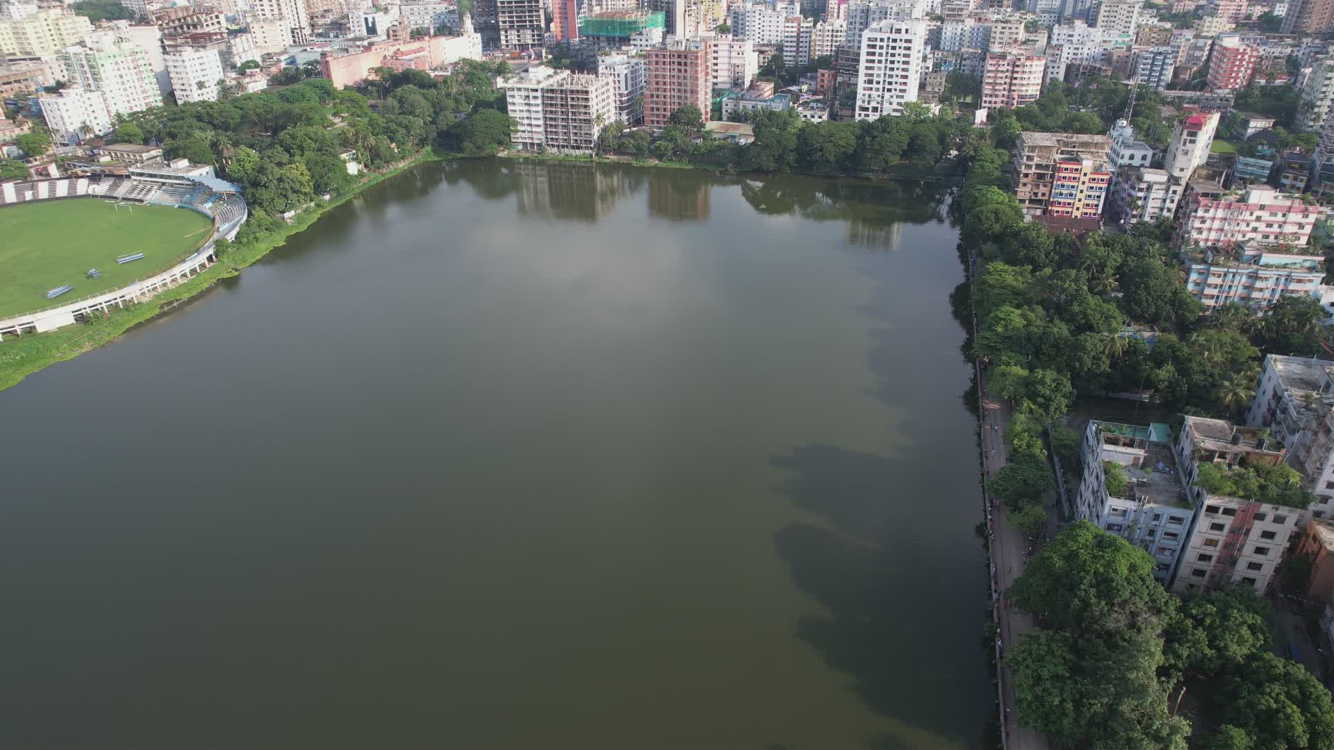 Aerial View of Cumilla City and Lake Free Stock Video Footage, Royalty ...
