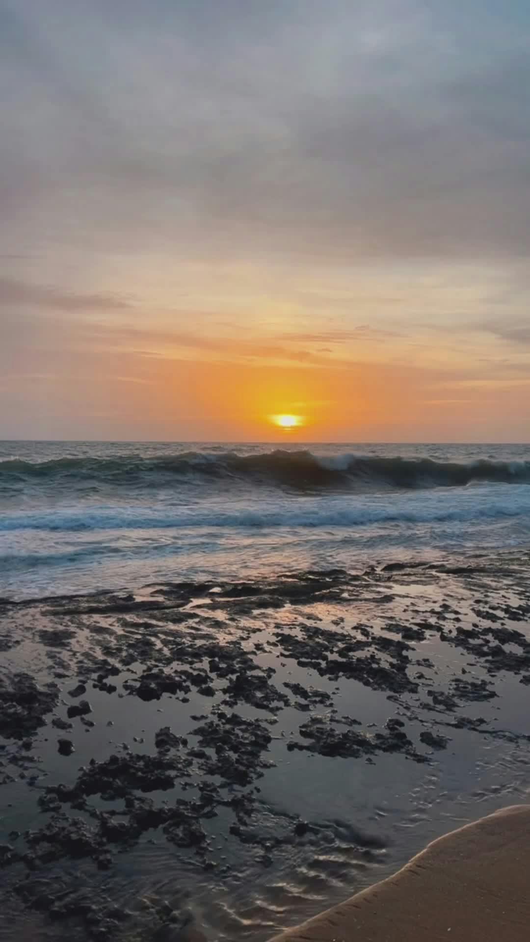 Stunning Ocean Sunset with Gentle Waves Free Stock Video Footage ...