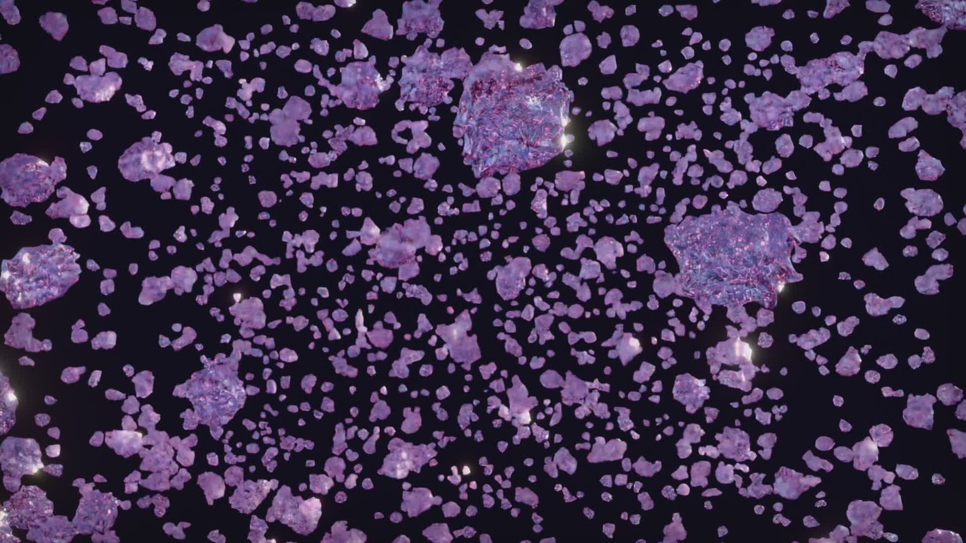 Majestic Floating Amethyst Crystals Animation Free Stock Video Footage ...