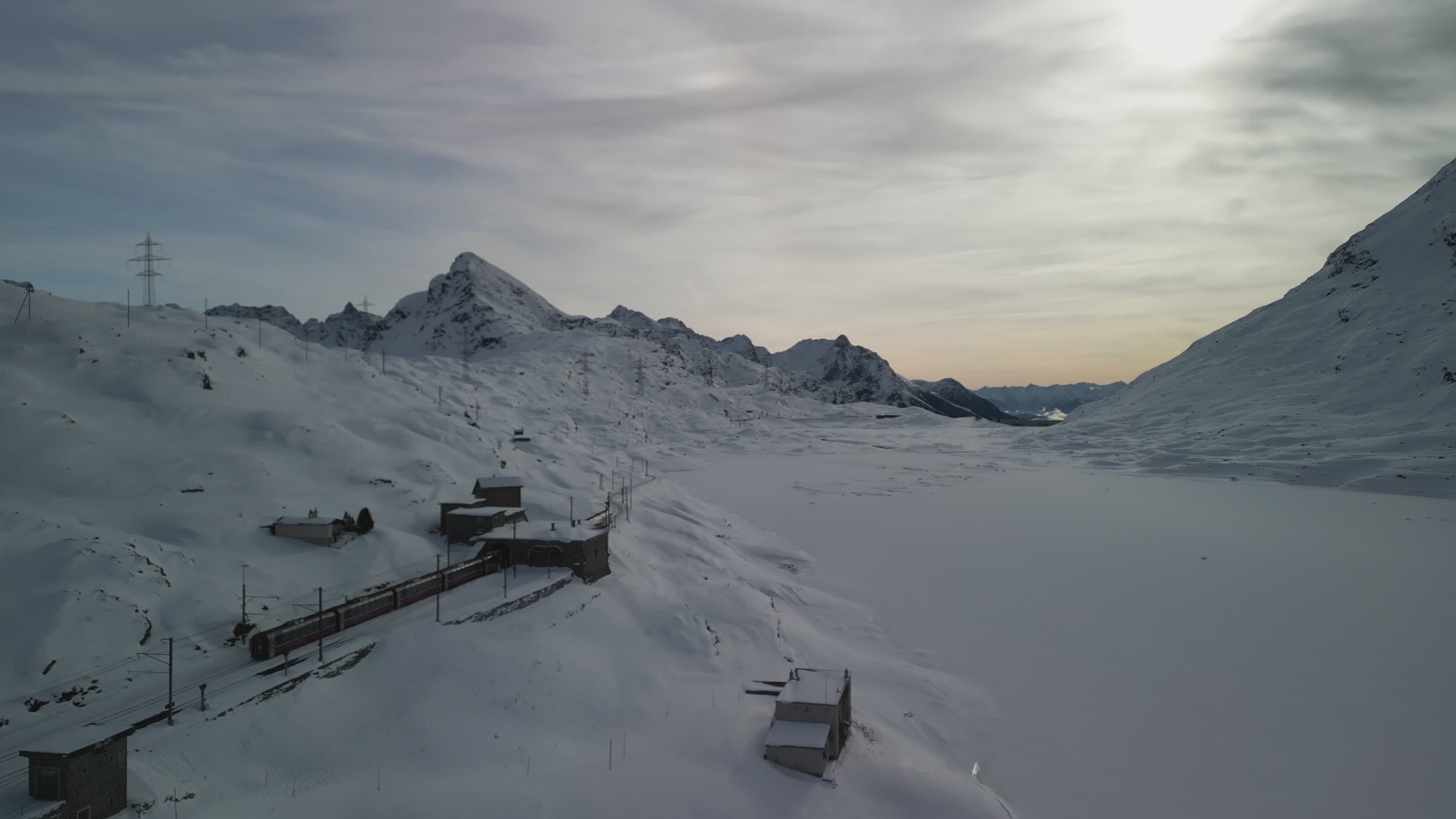 Scenic Winter Mountain View with Snow Free Stock Video Footage, Royalty ...