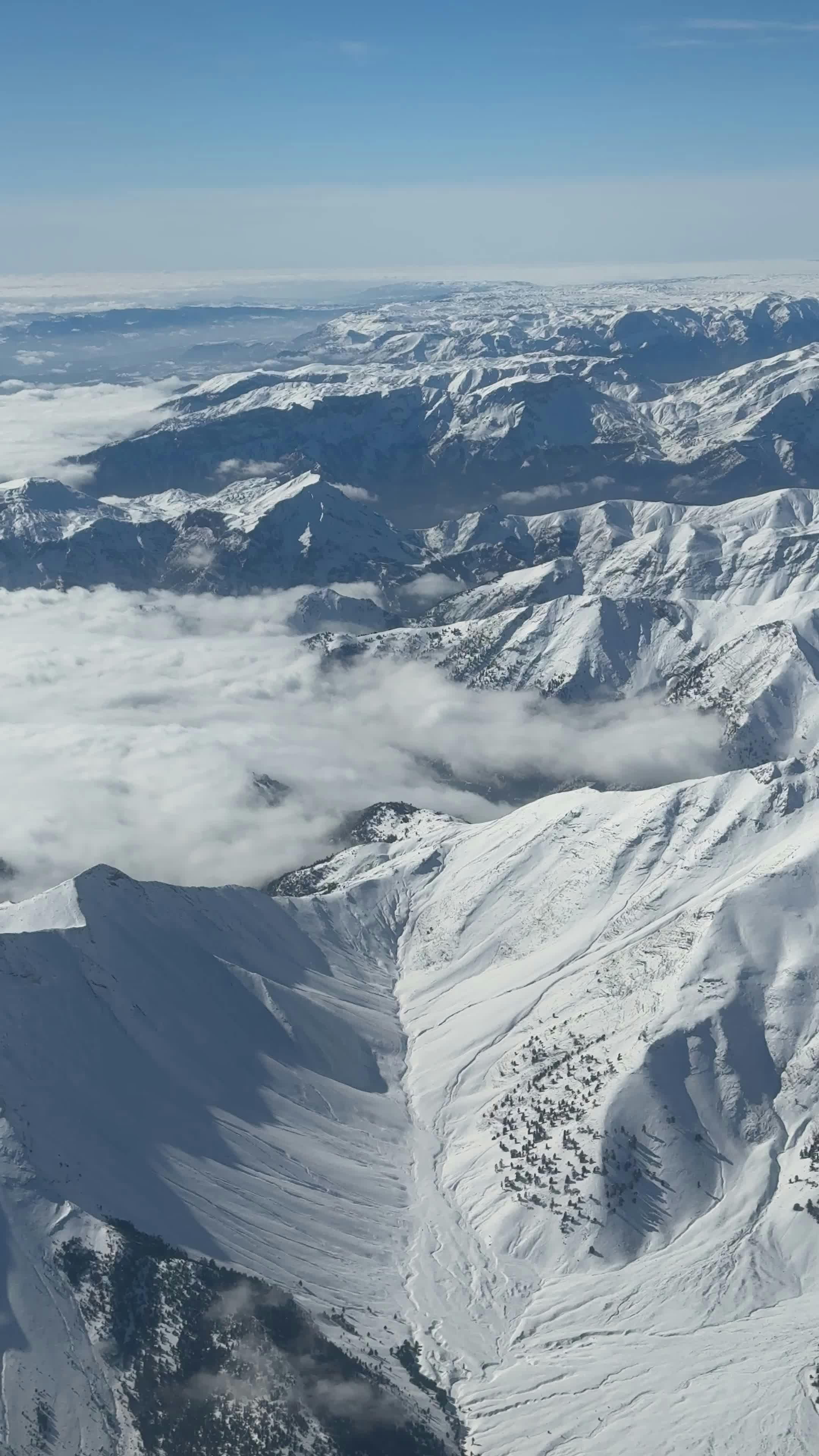 Aerial View of Snow-Covered Mountains in Winter Free Stock Video ...