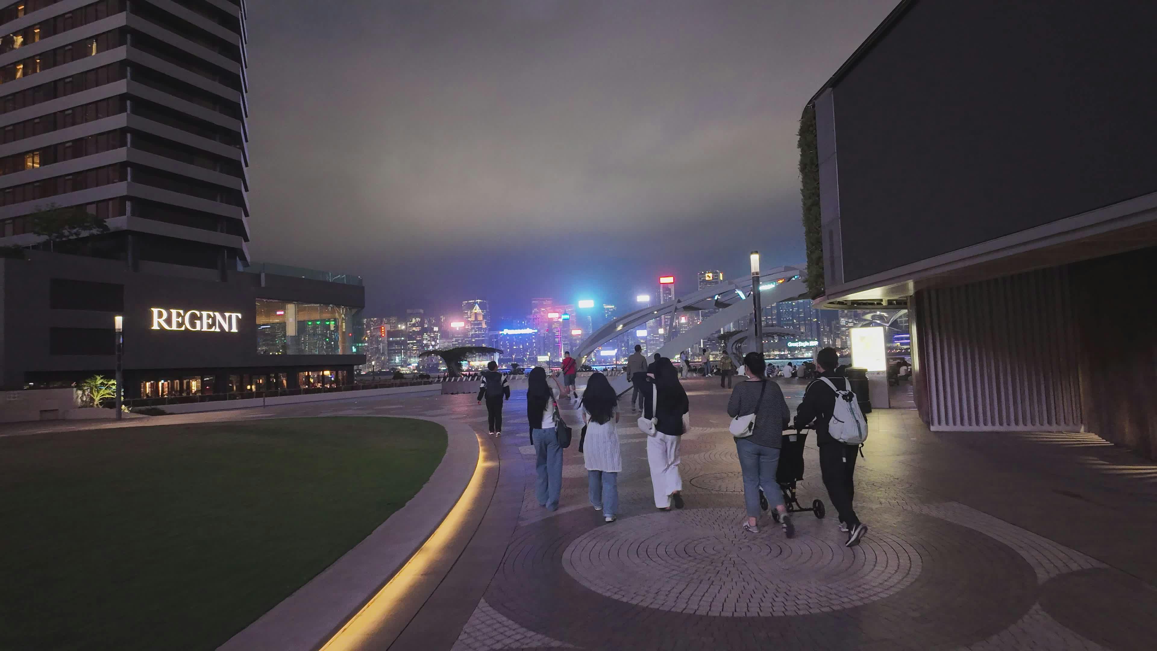 Night Cityscape Walk with Skyline View Free Stock Video Footage ...