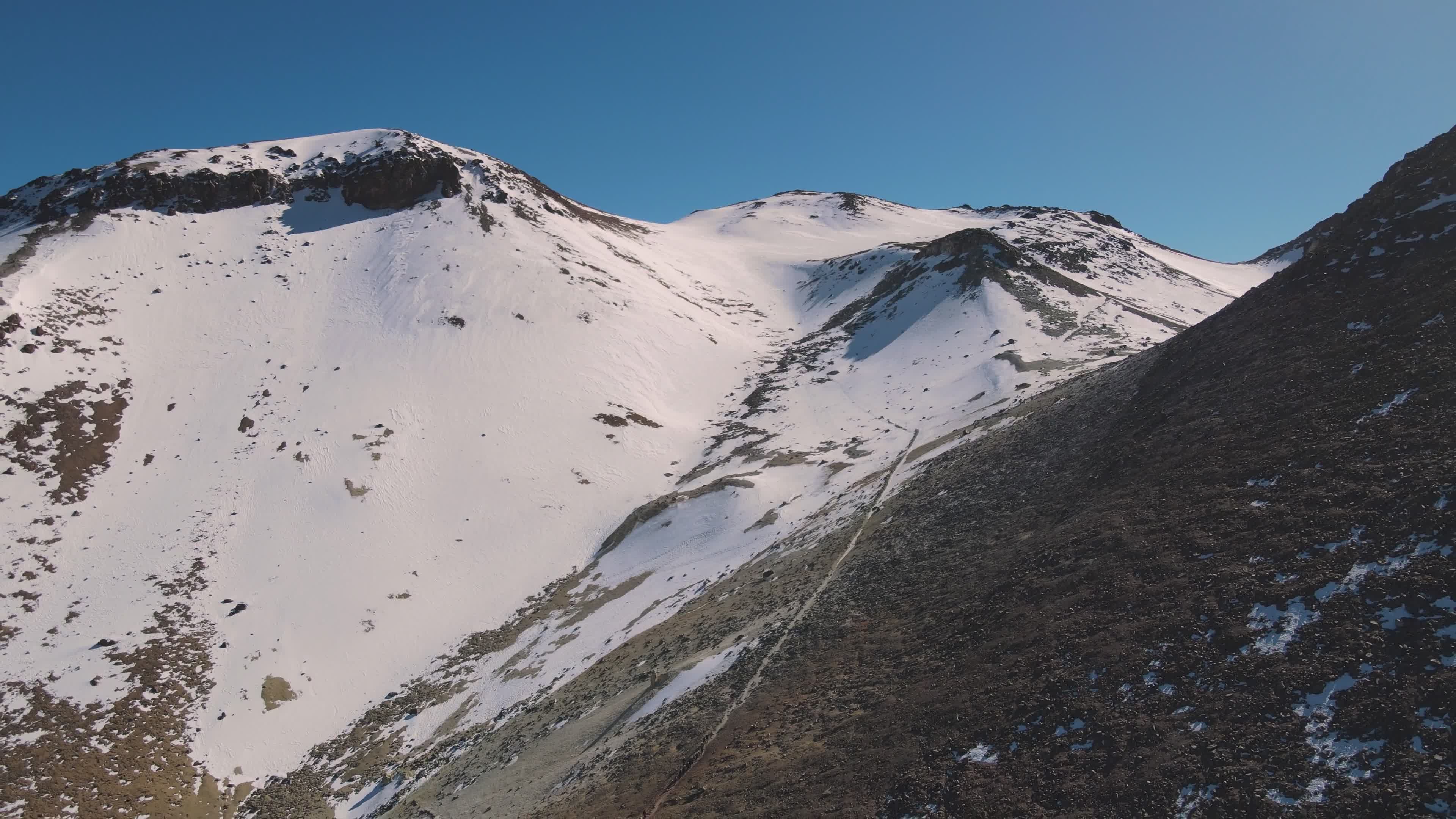 Drone View of Snow-Capped Andes Mountains Free Stock Video Footage ...