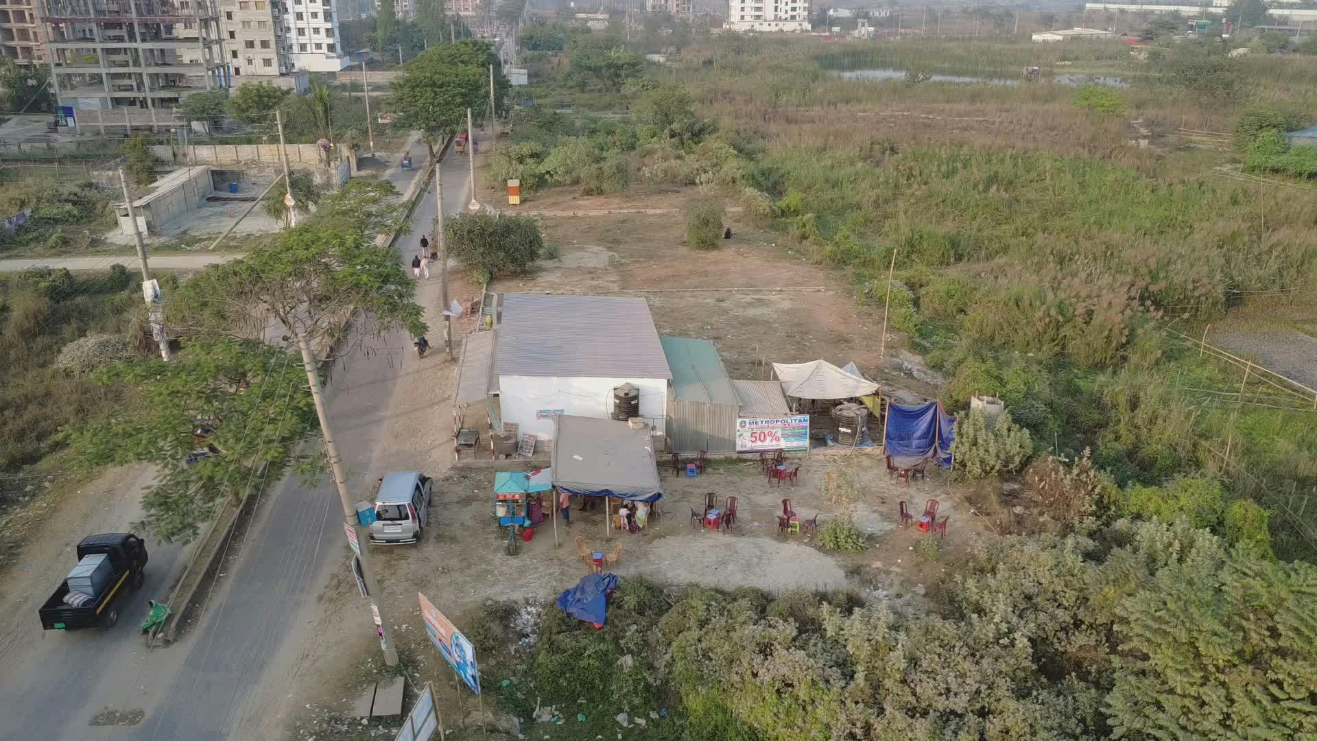 Aerial View of Rural Urban Fringe in Dhaka Free Stock Video Footage ...