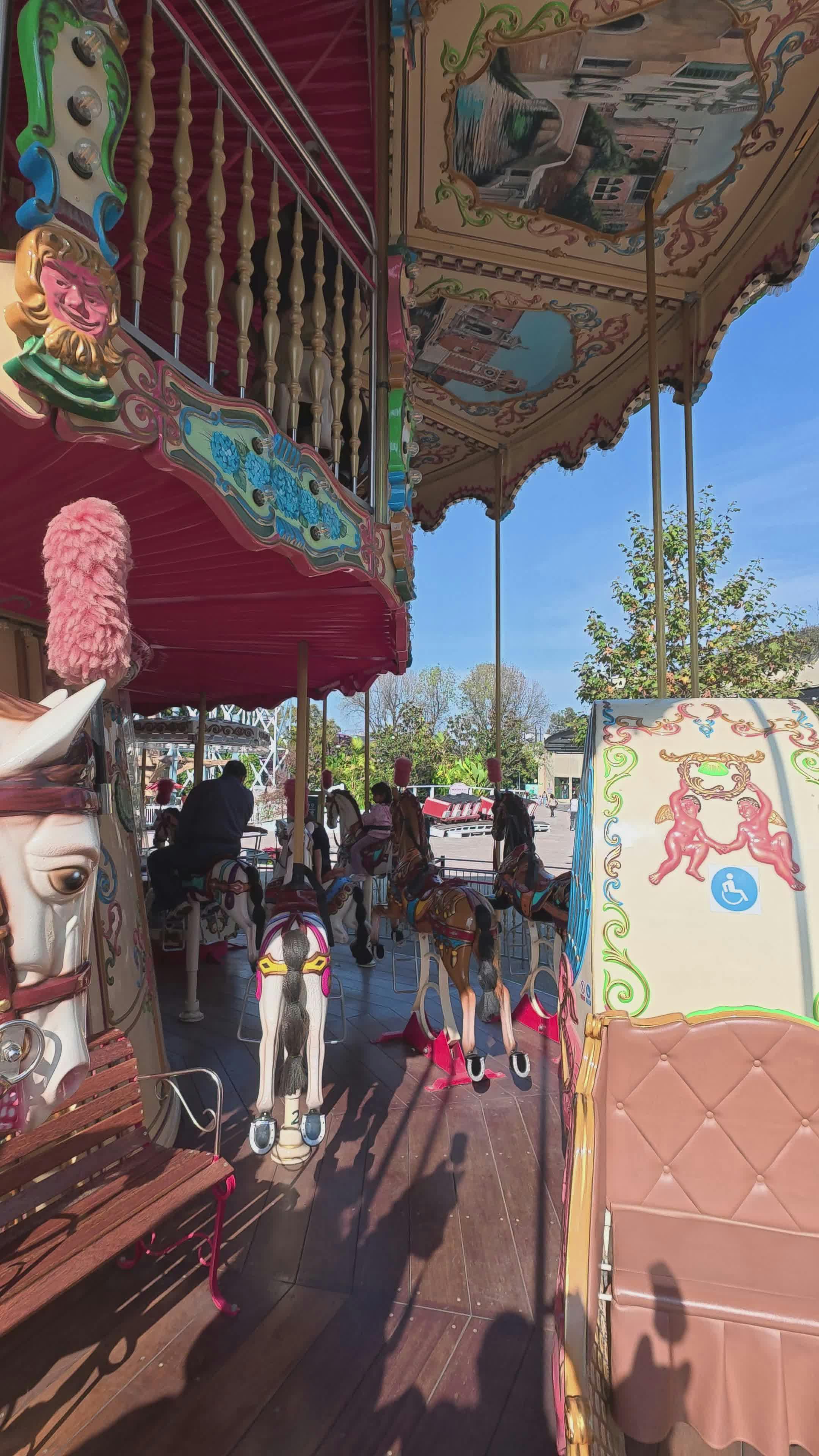Colorful Carousel Ride at Amusement Park Free Stock Video Footage ...