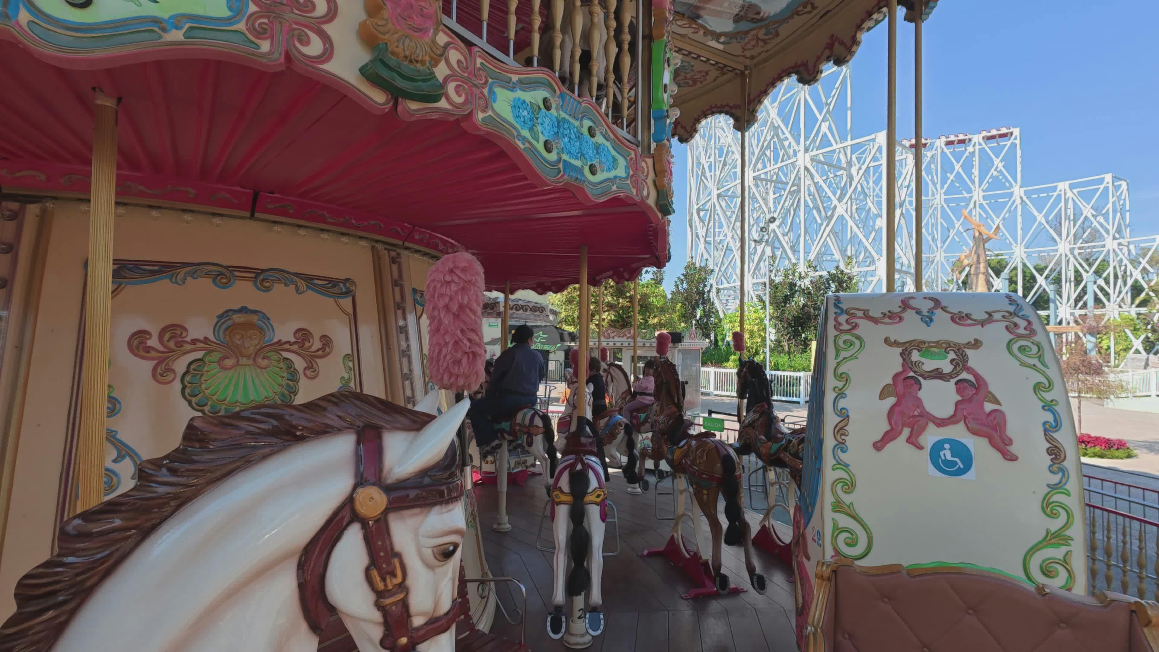 Colorful Carousel Ride at Amusement Park Free Stock Video Footage ...