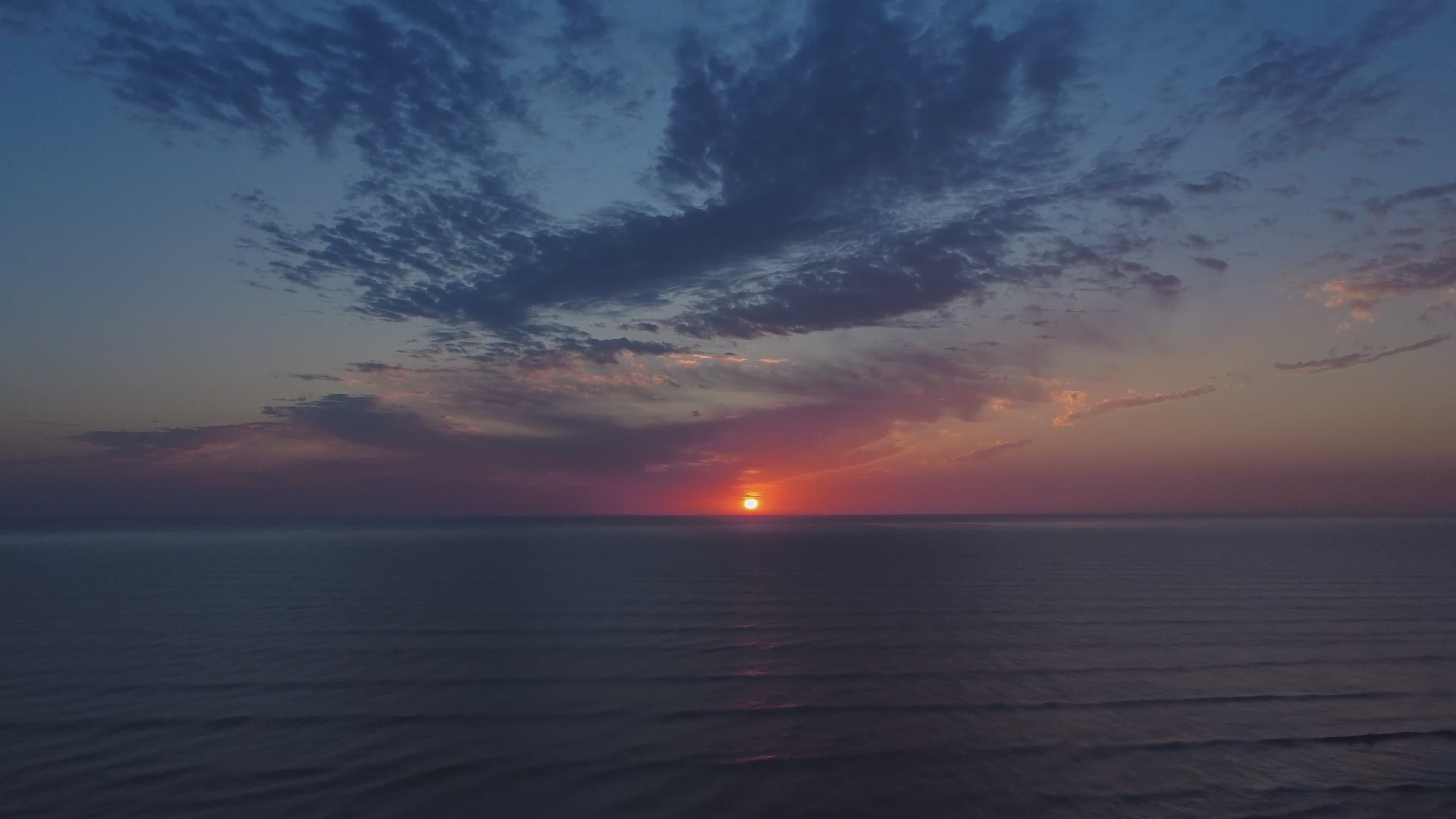 Stunning Ocean Sunset Aerial View Free Stock Video Footage, Royalty ...