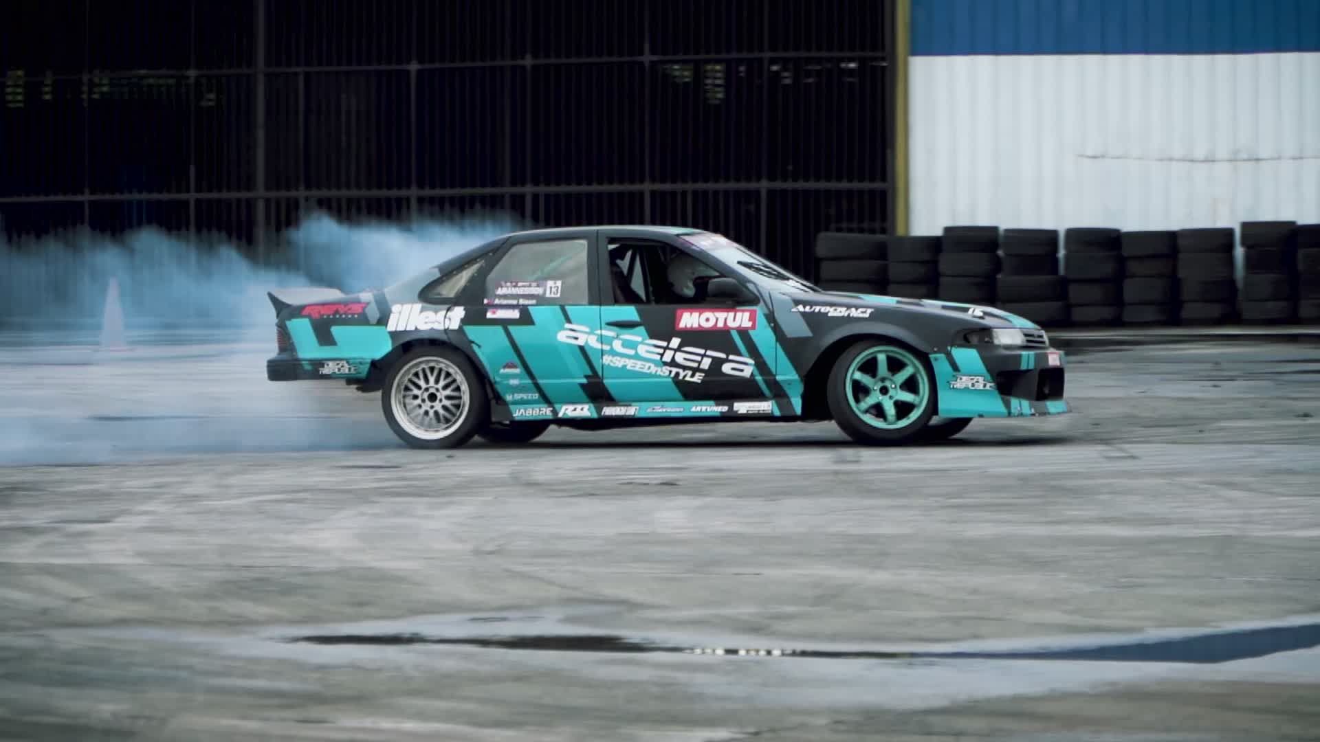 Thrilling Car Drifting in Open Parking Lot Free Stock Video Footage ...