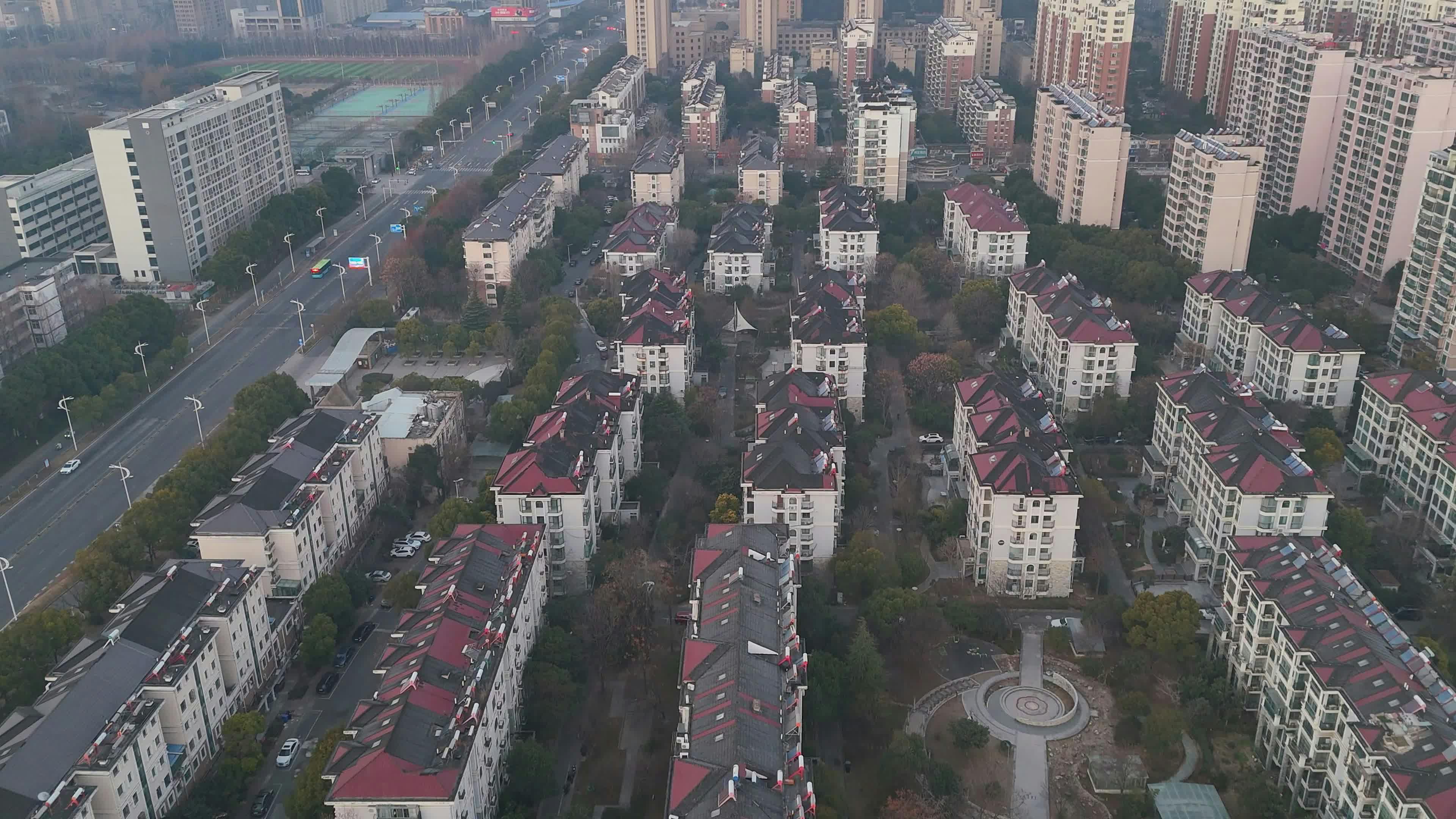 Aerial View of Urban Residential Neighborhood Free Stock Video Footage ...