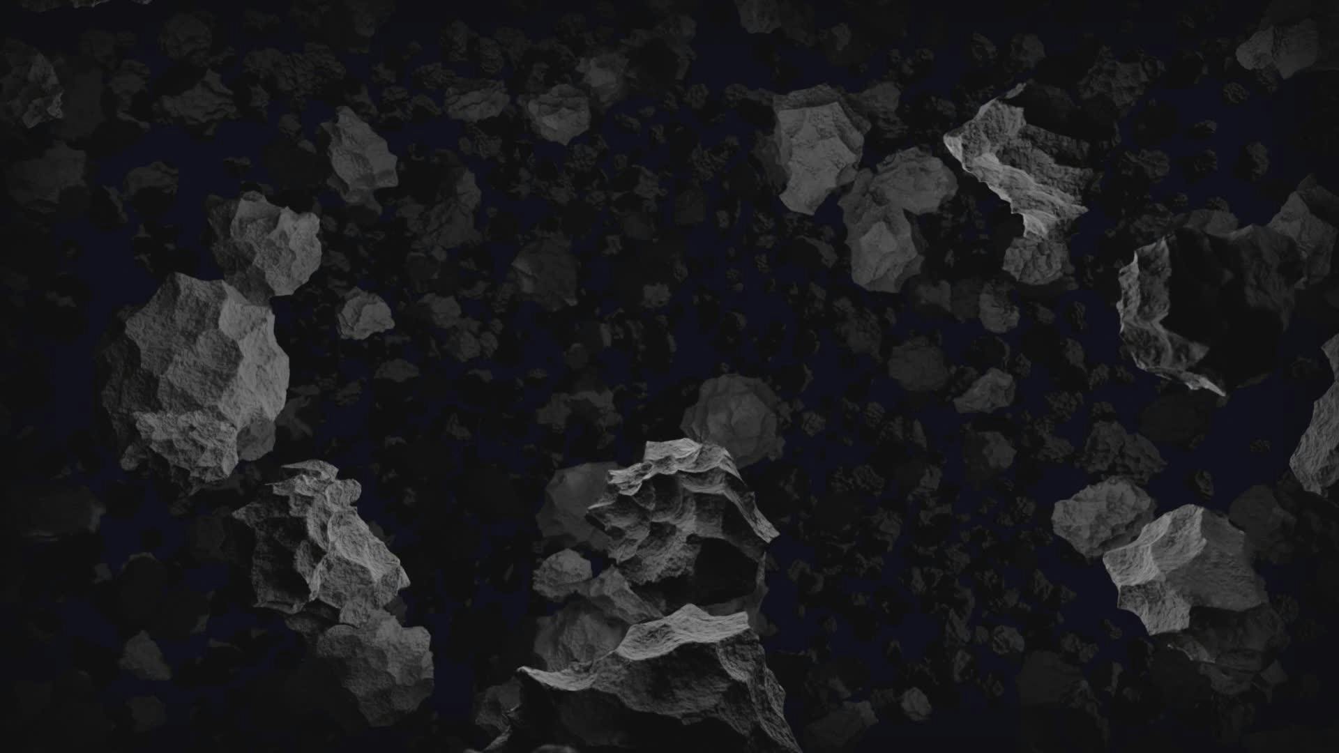 Abstract Space Asteroids Floating in Darkness Free Stock Video Footage ...