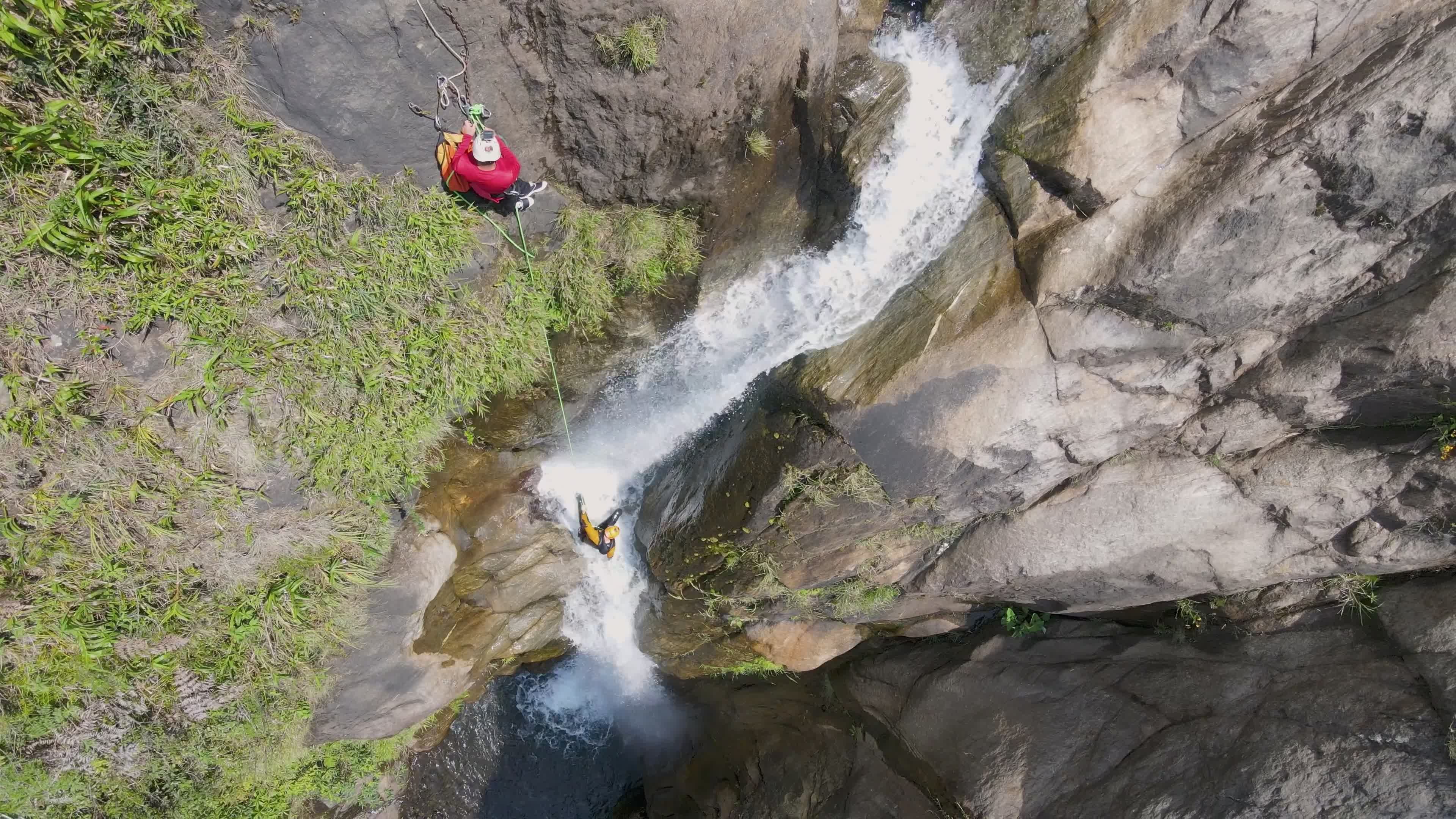 Thrilling Waterfall Rappelling Adventure Footage Free Stock Video ...