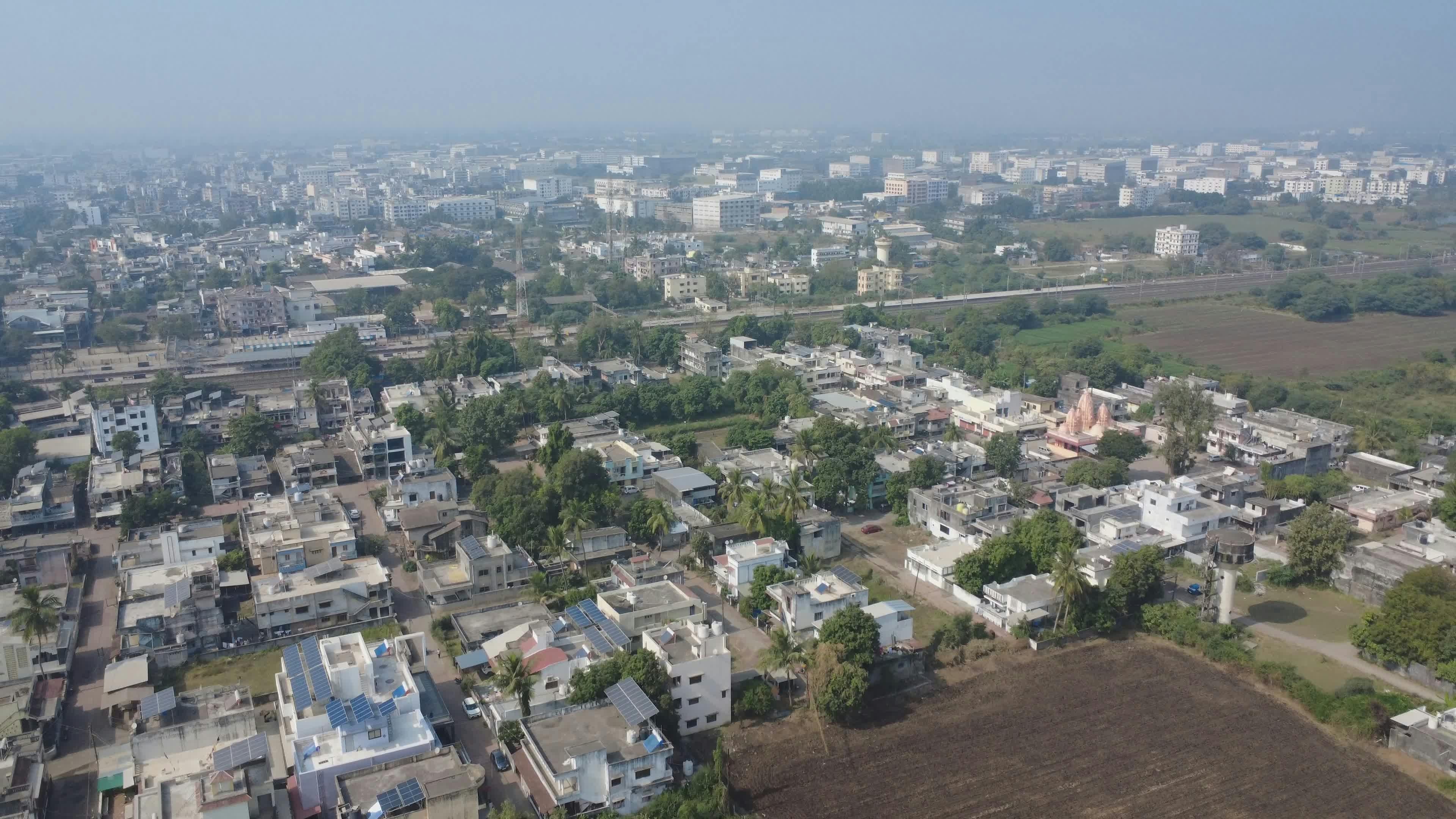 Aerial View of Urban Morning Traffic Flow Free Stock Video Footage ...