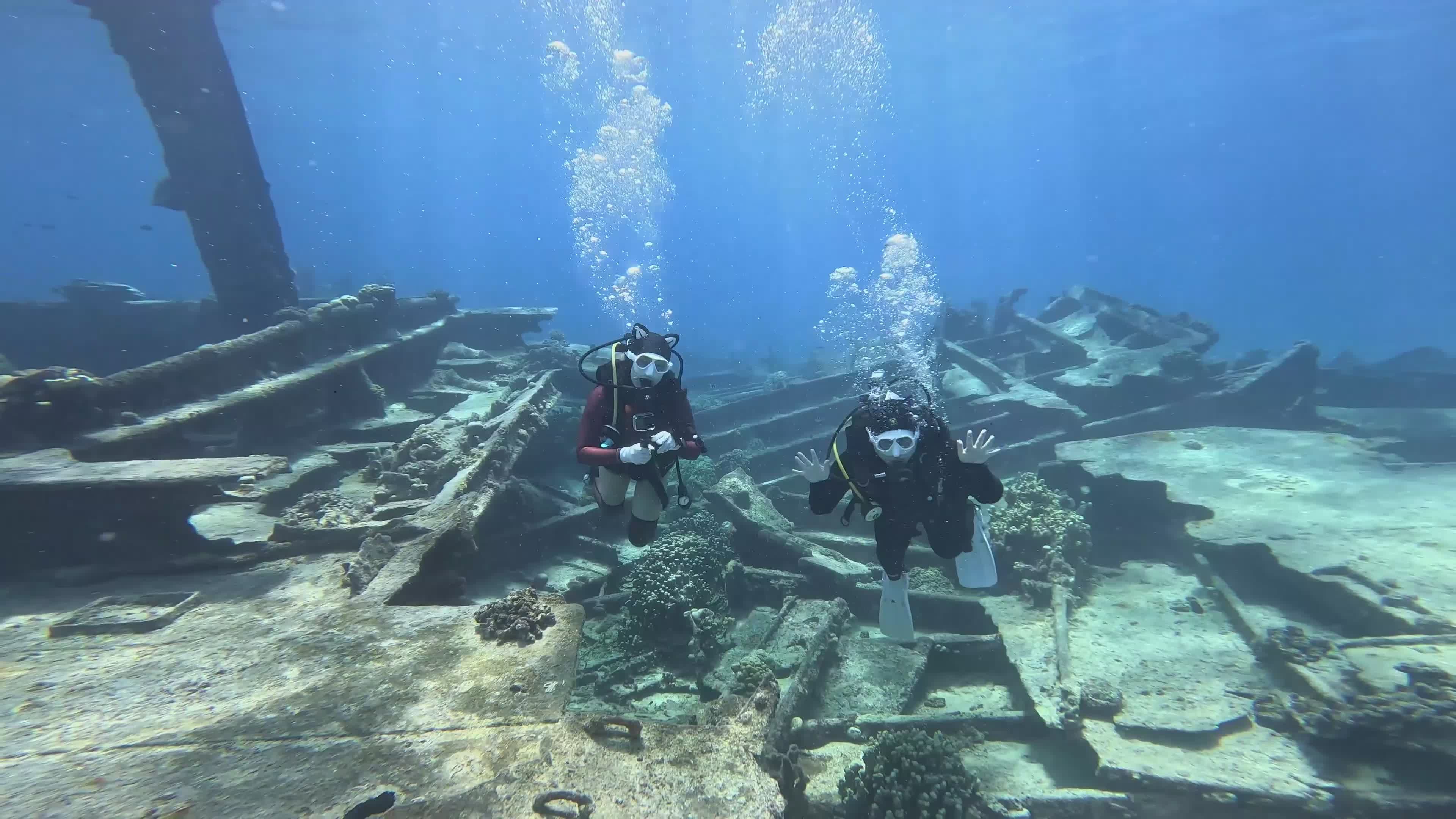 Explore Sunken Shipwreck on a Scuba Diving Adventure Free Stock Video ...