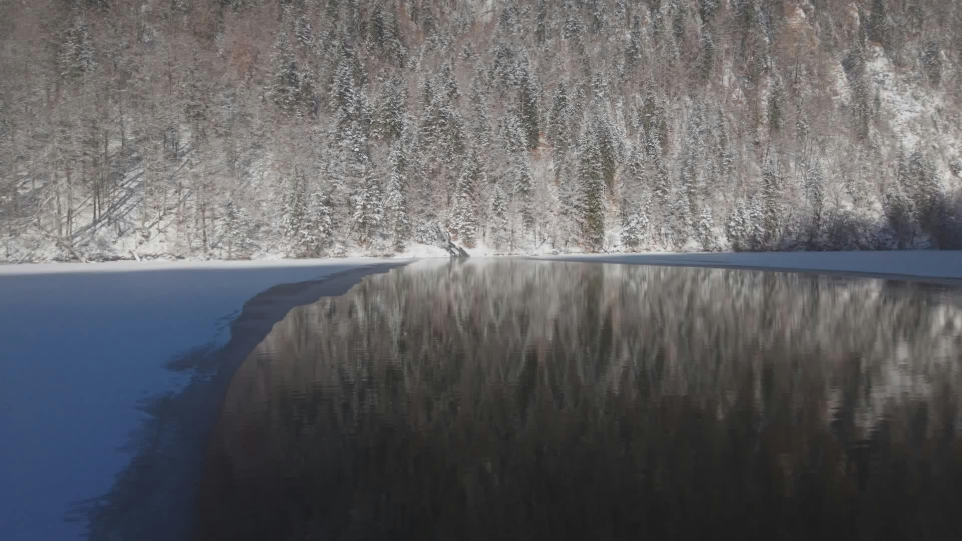 Tranquil Winter Lake Reflection Scene Free Stock Video Footage, Royalty ...