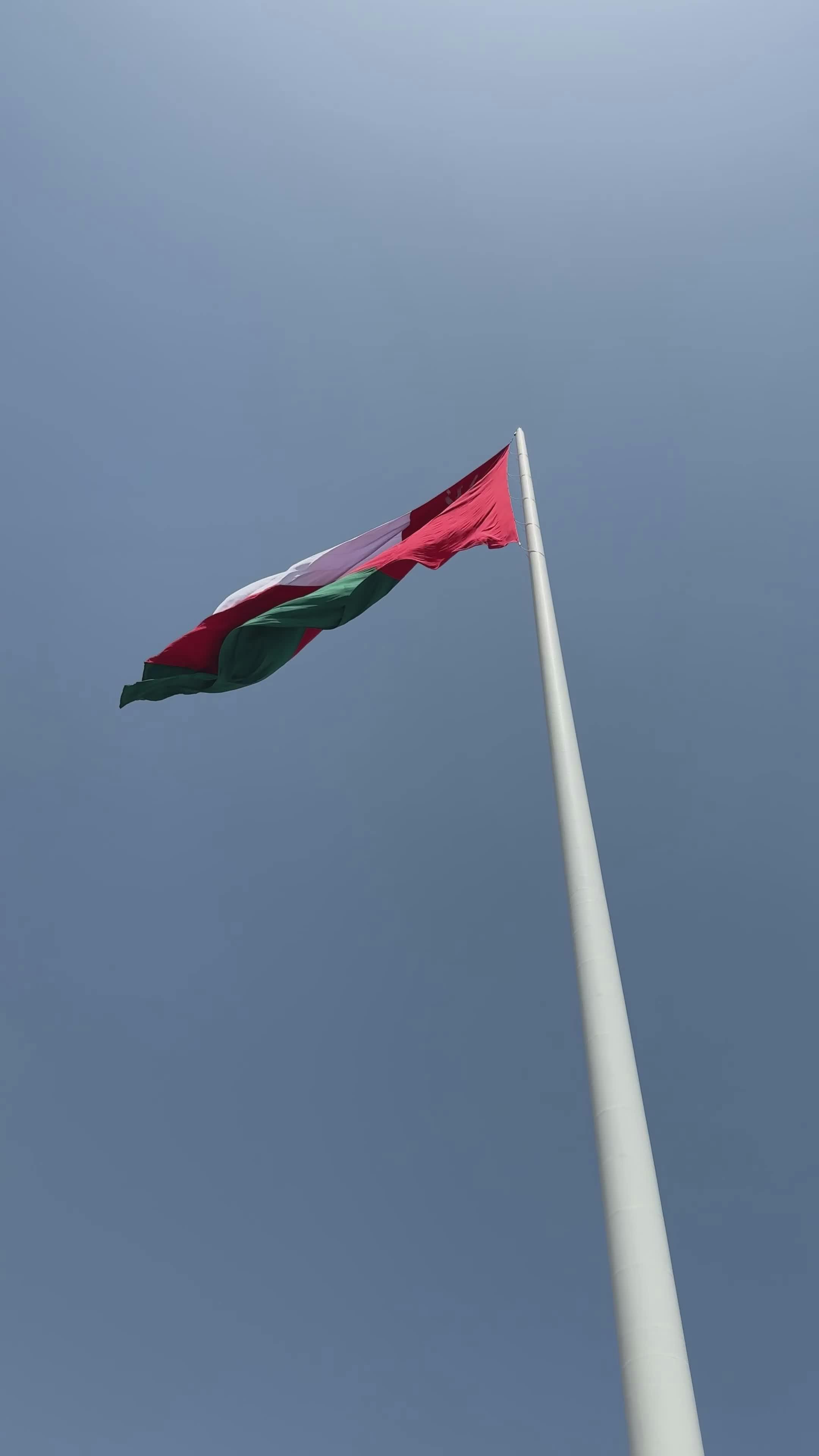 Oman's National Flag Waving in Clear Sky Free Stock Video Footage ...