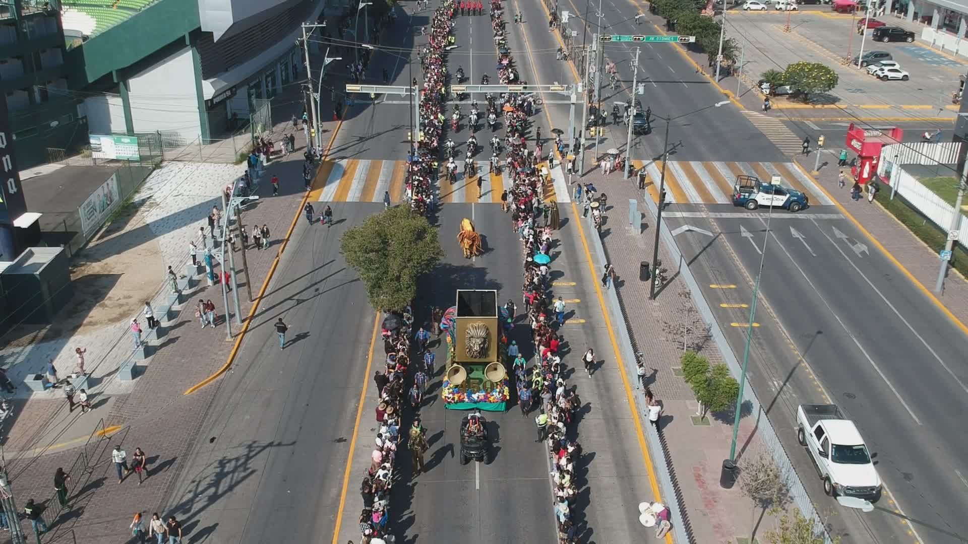 Aerial View of a City Parade on a Busy Street Free Stock Video Footage ...