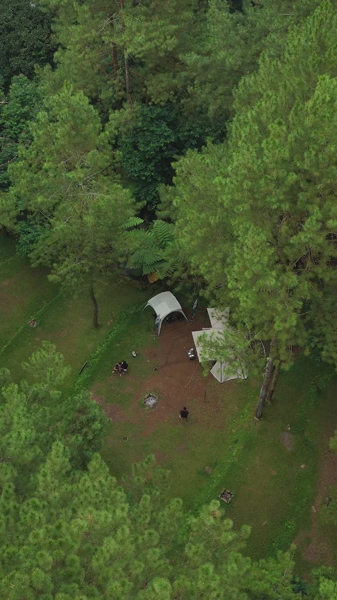 Aerial View of Outdoor Camping in Forest Area Free Stock Video Footage ...