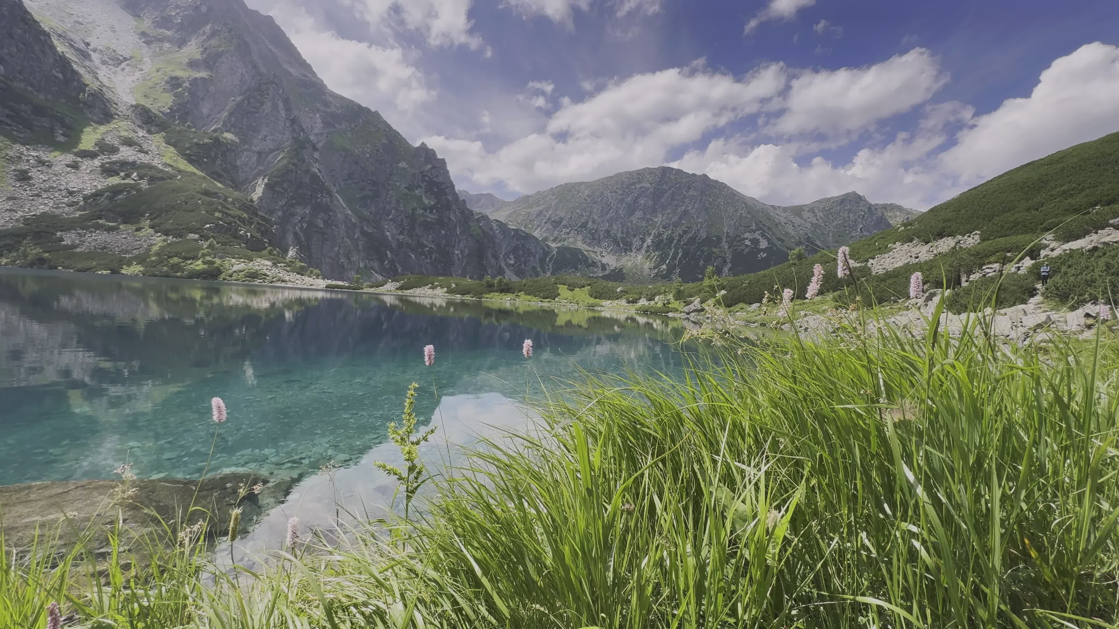 Scenic spring view of High Tatras mountain lake Free Stock Video ...
