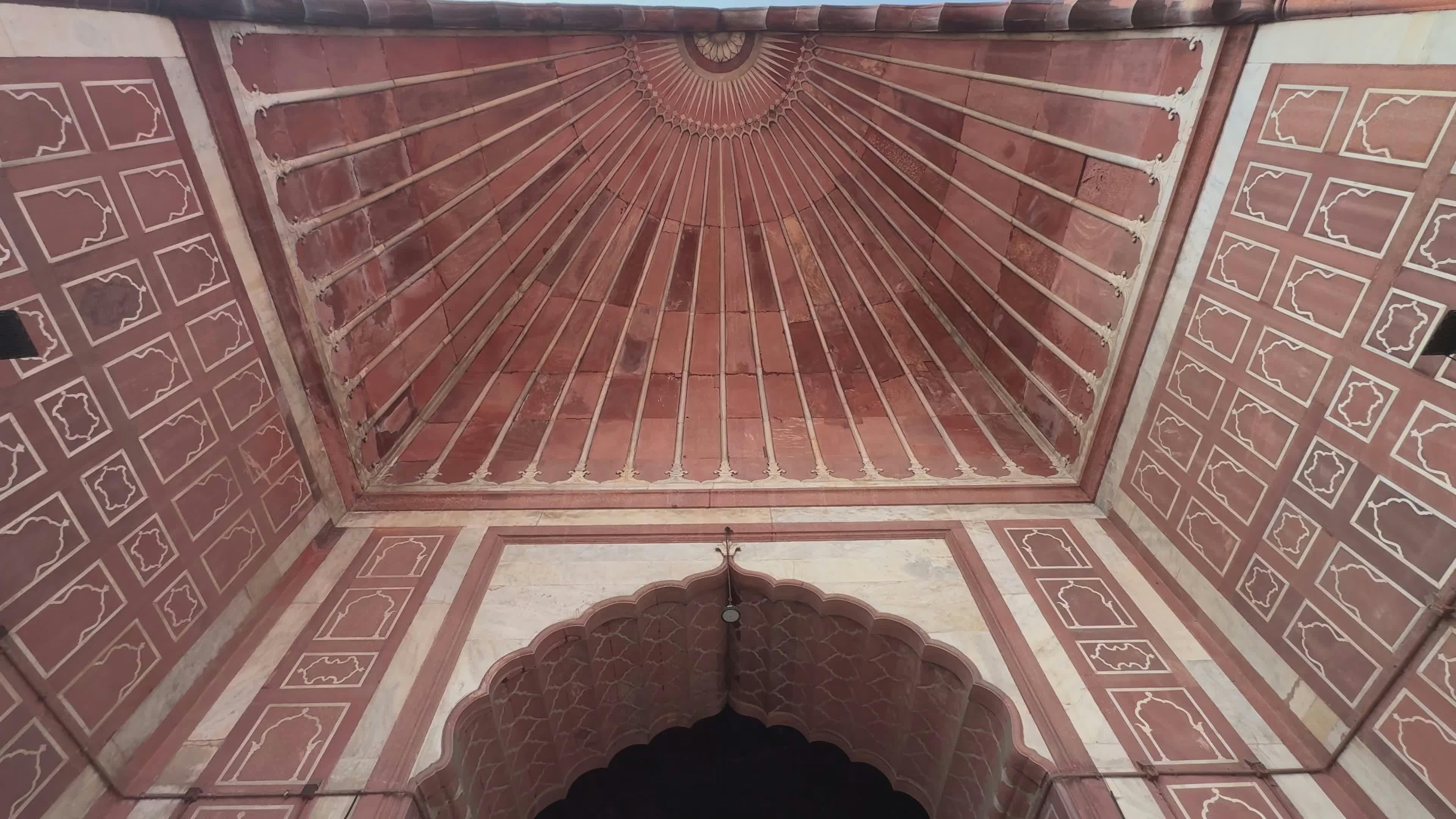Intricate Mughal Architecture Interior Shot Free Stock Video Footage ...
