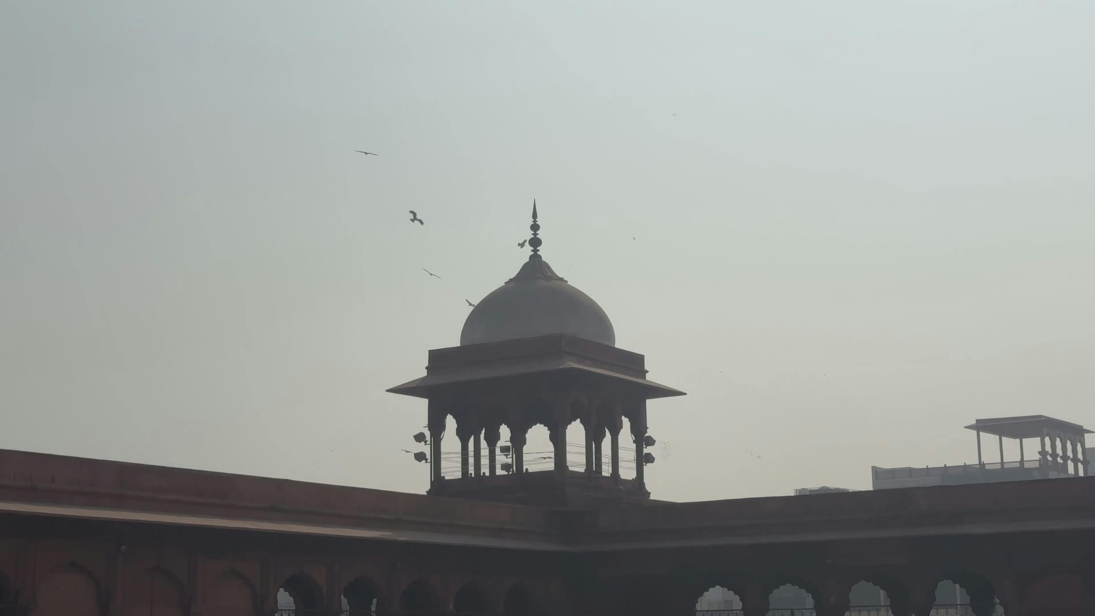 Majestic Mughal Architecture Aerial View Free Stock Video Footage ...