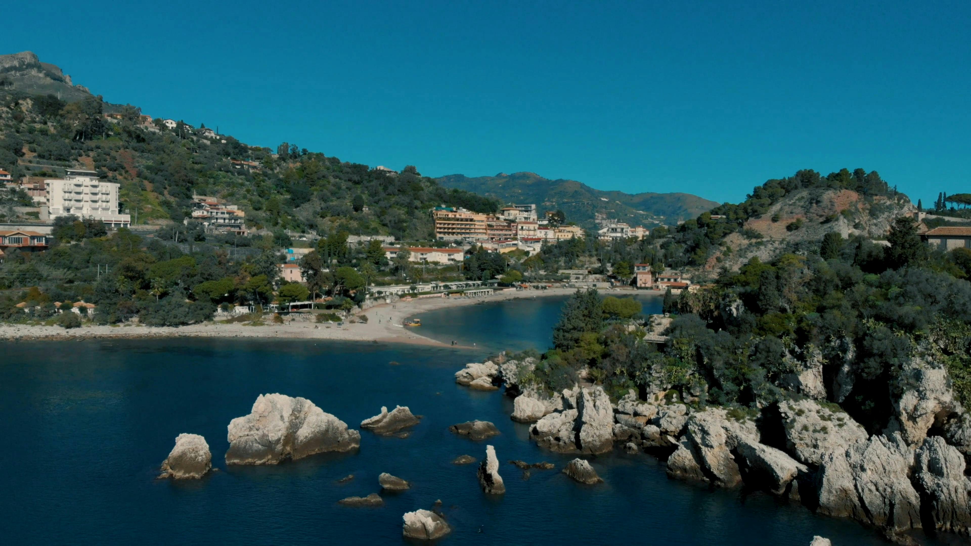 Natural Landscape Of Mountain And Sea With Islets Developed Into A ...