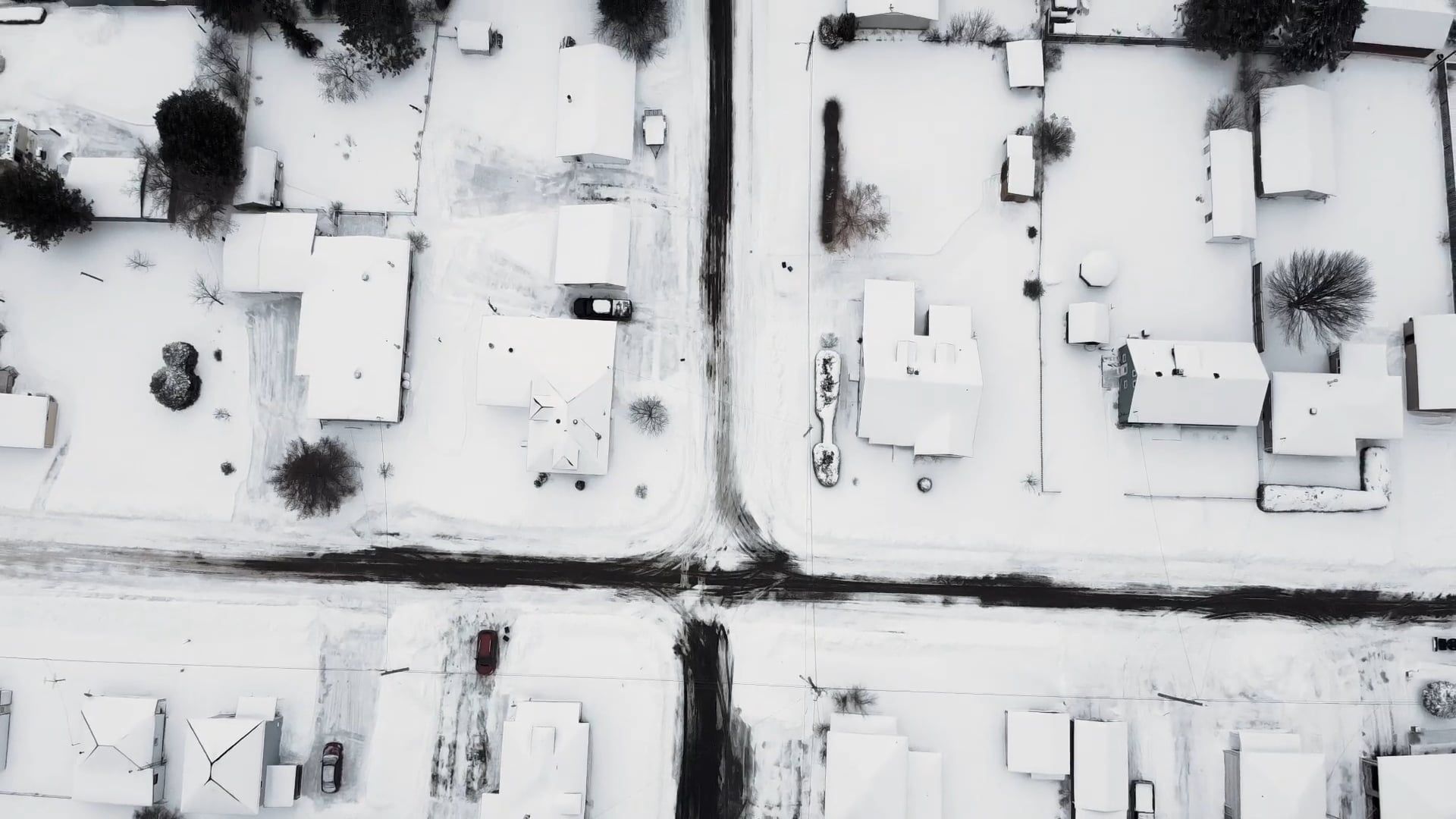 A Residential Community Covered With Snow Free Stock Video Footage ...