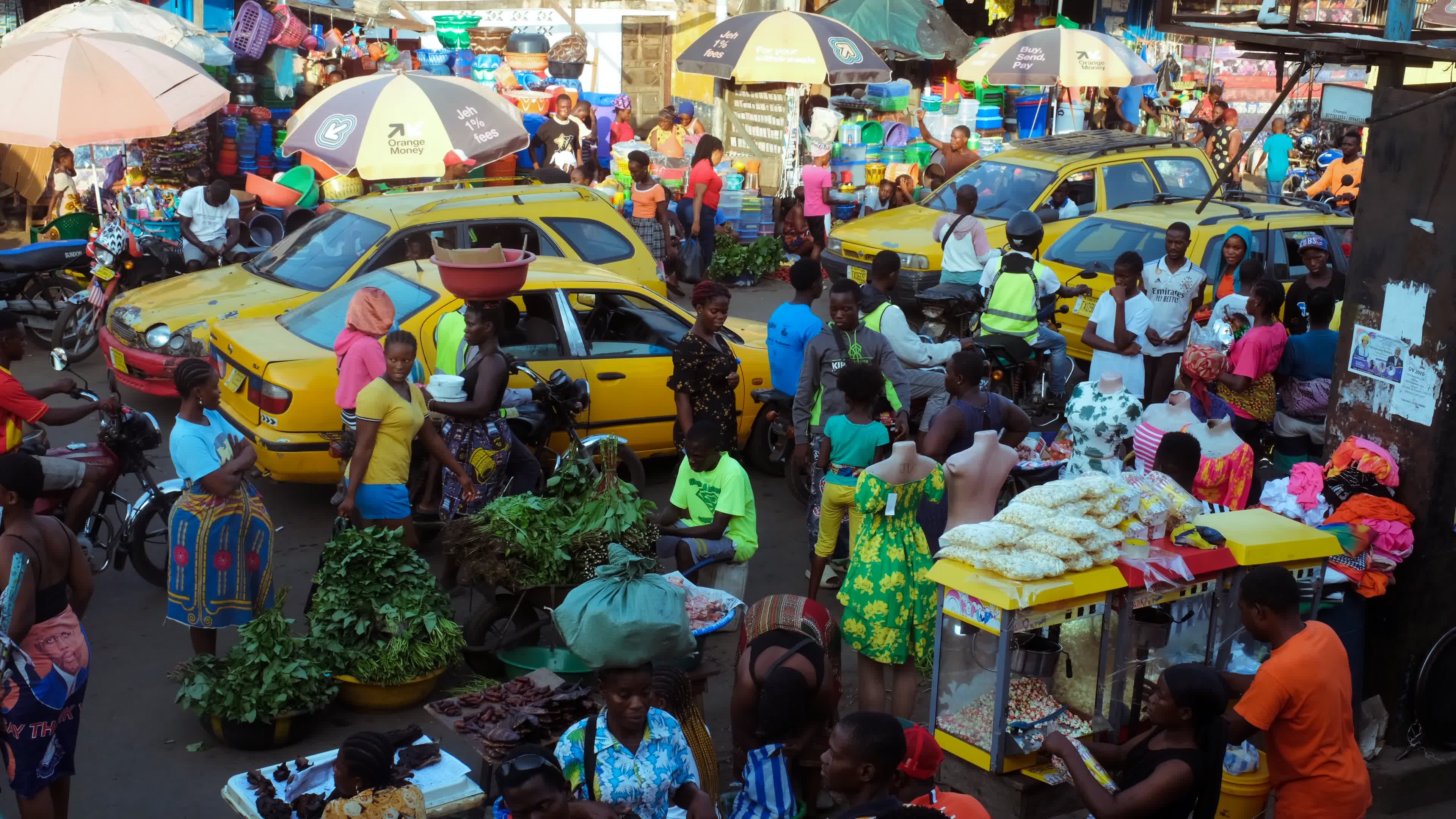 Vibrant West African Street Market Scene Free Stock Video Footage ...