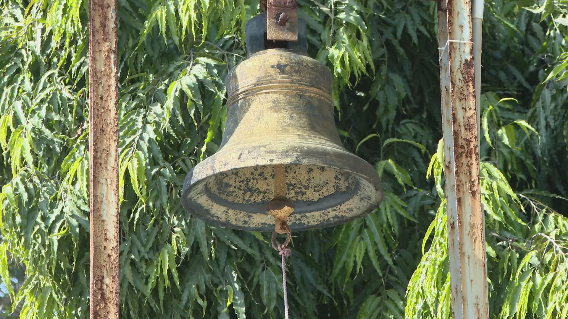 Large Outdoor Temple Bell Swinging in Breeze Free Stock Video Footage ...