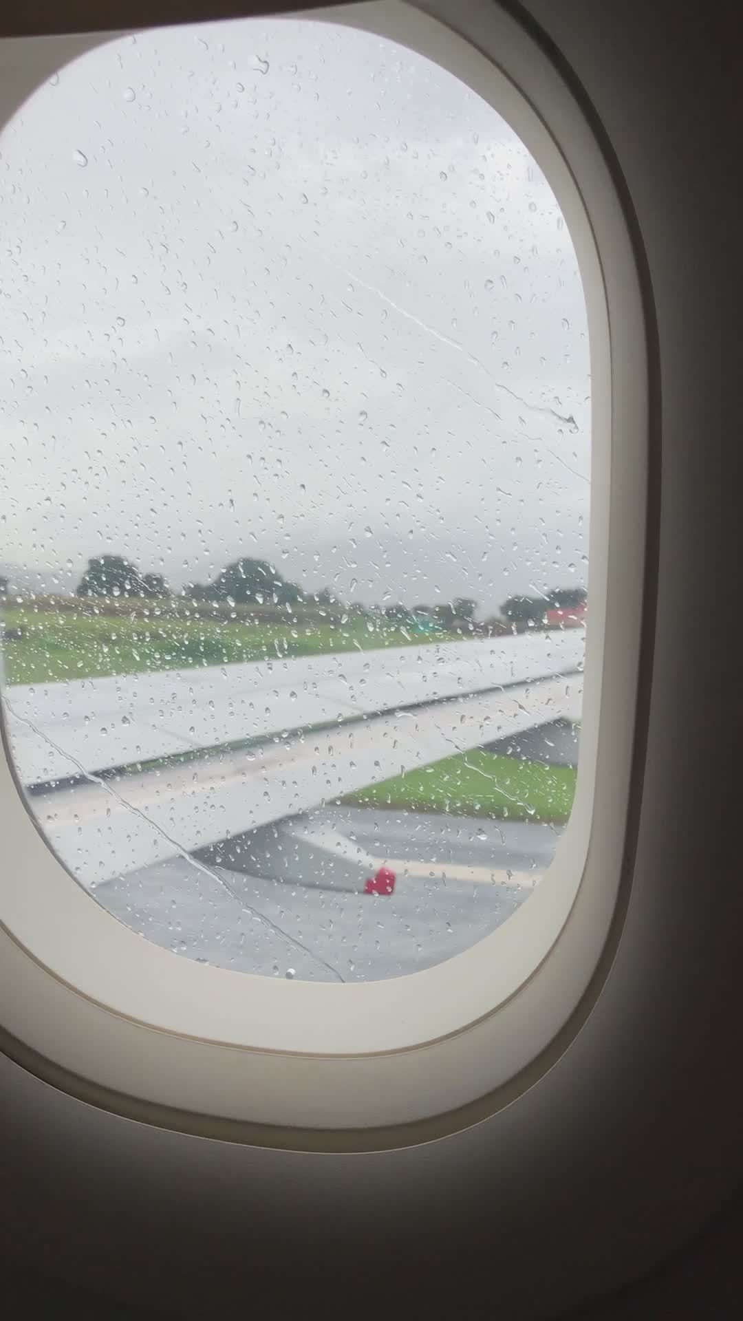 Airplane Takeoff View with Rain on Window Free Stock Video Footage ...