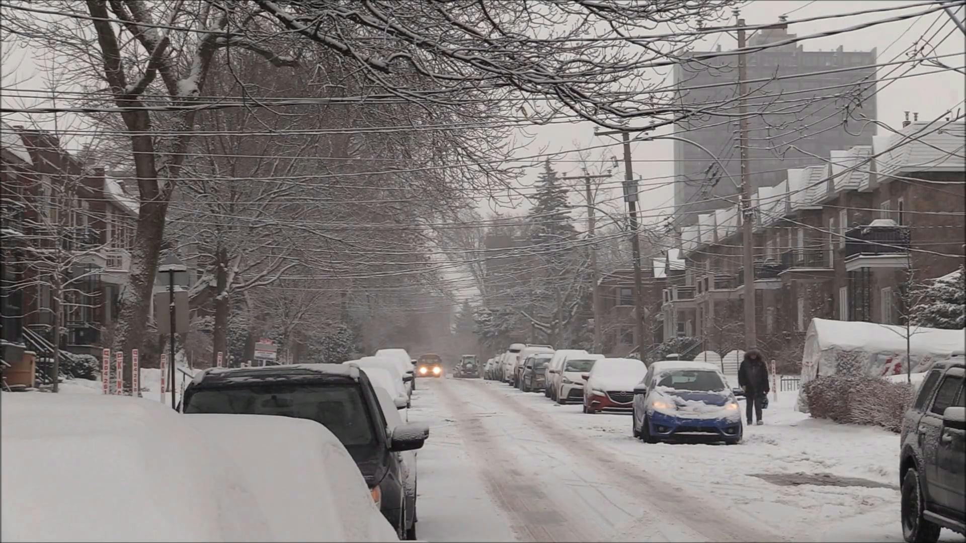 A Street Covered With Snow In Canada · Free Stock Video