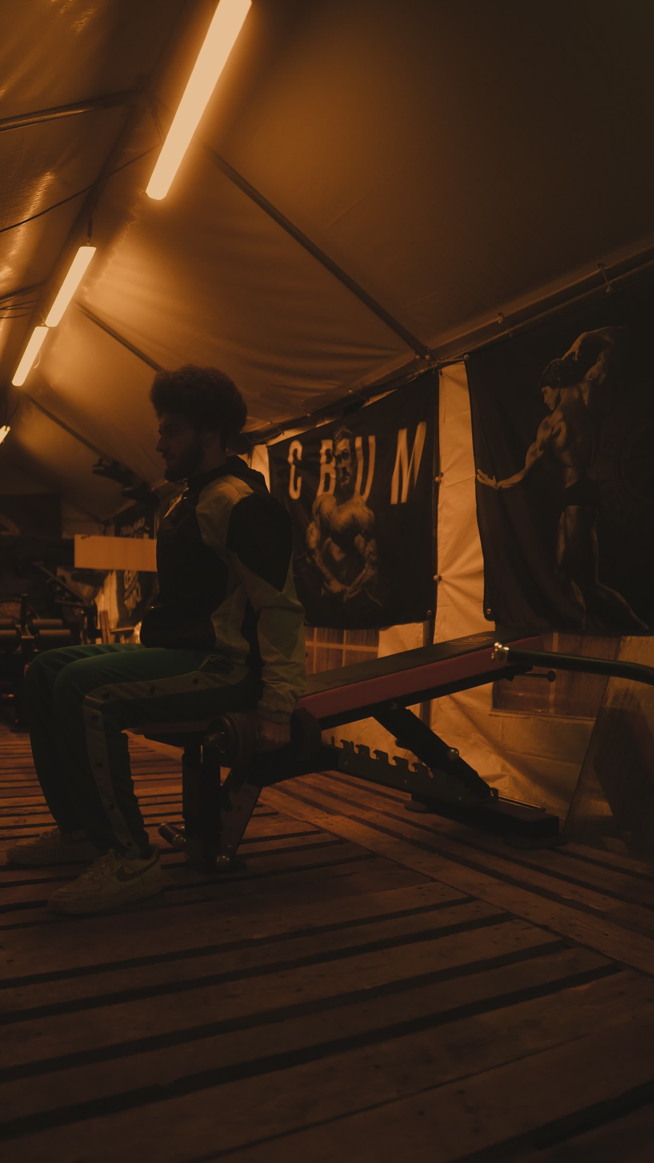 Intense Weightlifting Session in Gym Tent Free Stock Video Footage ...