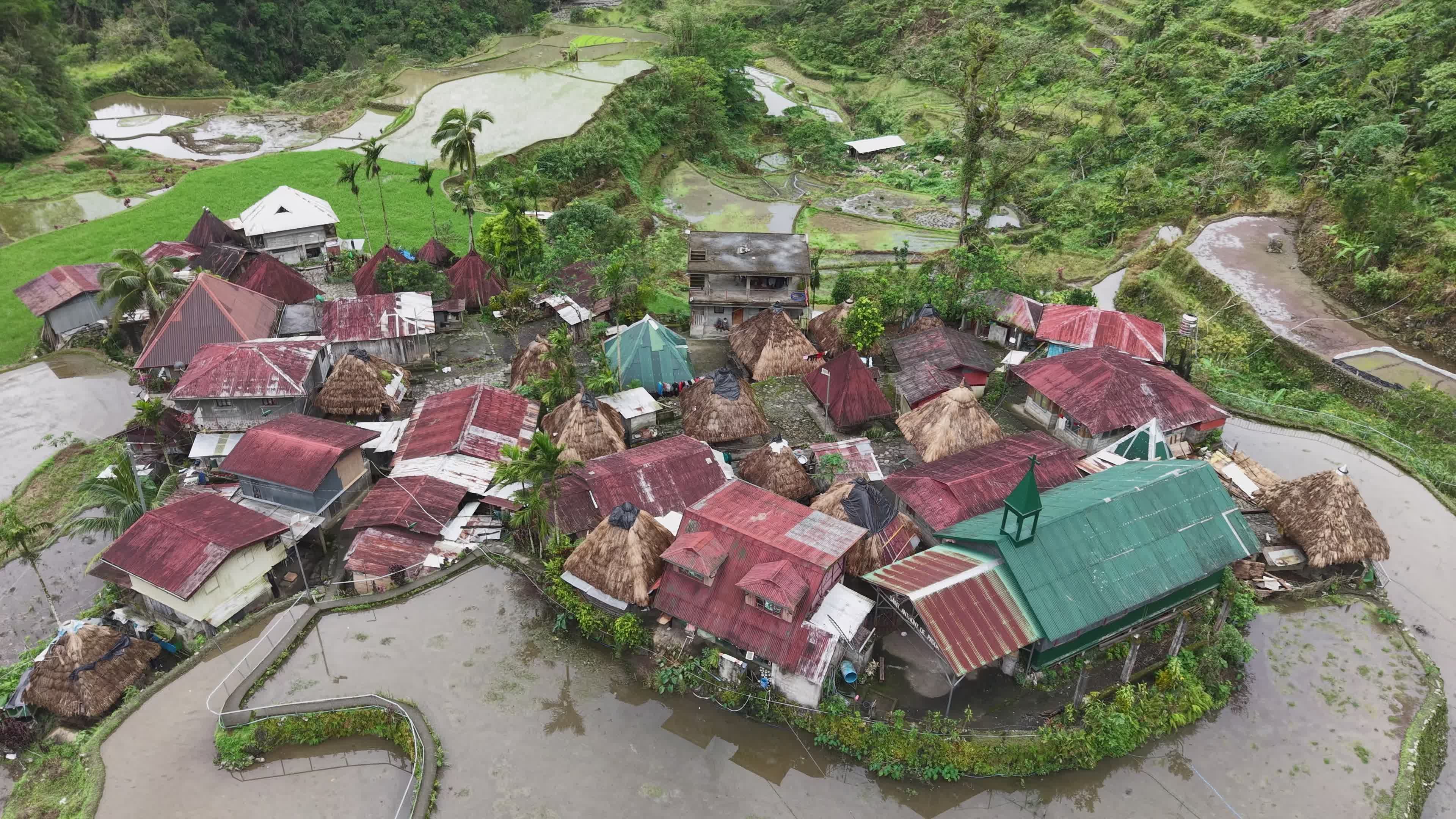 Scenic Aerial View of Banaue Rice Terraces Free Stock Video Footage ...