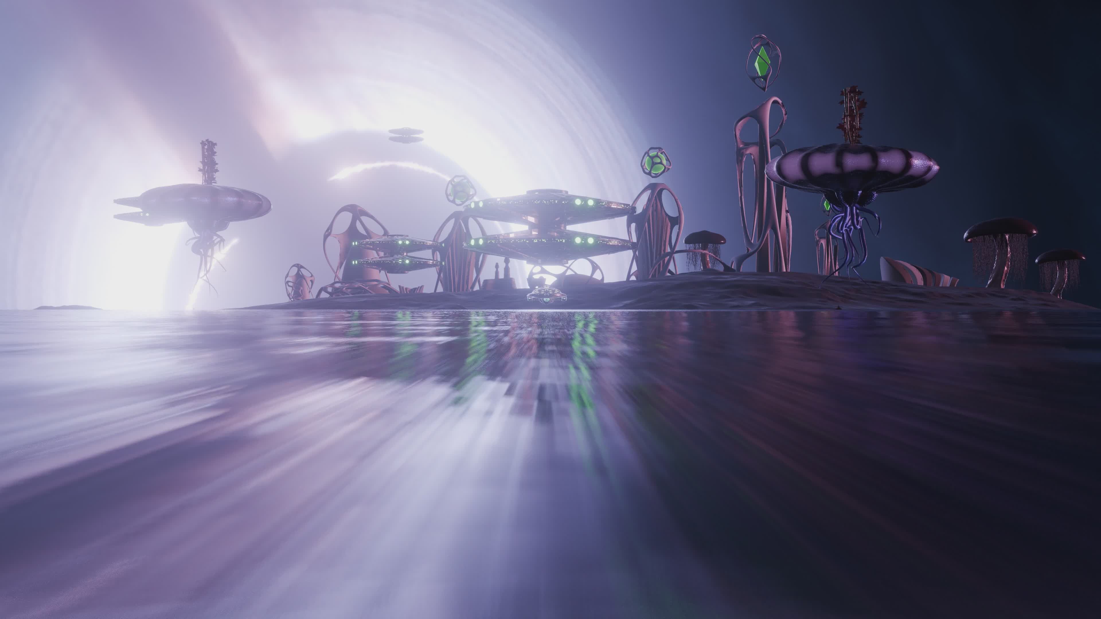 Futuristic Alien Planet with Organic Structures Free Stock Video ...